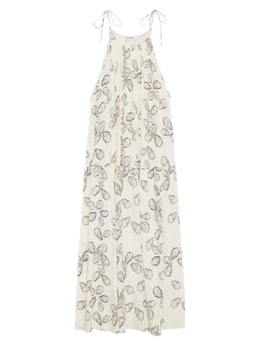 Anine Bing Santana Oyster-Shell-Print A-Line Maxi Dress | Saks Fifth Avenue