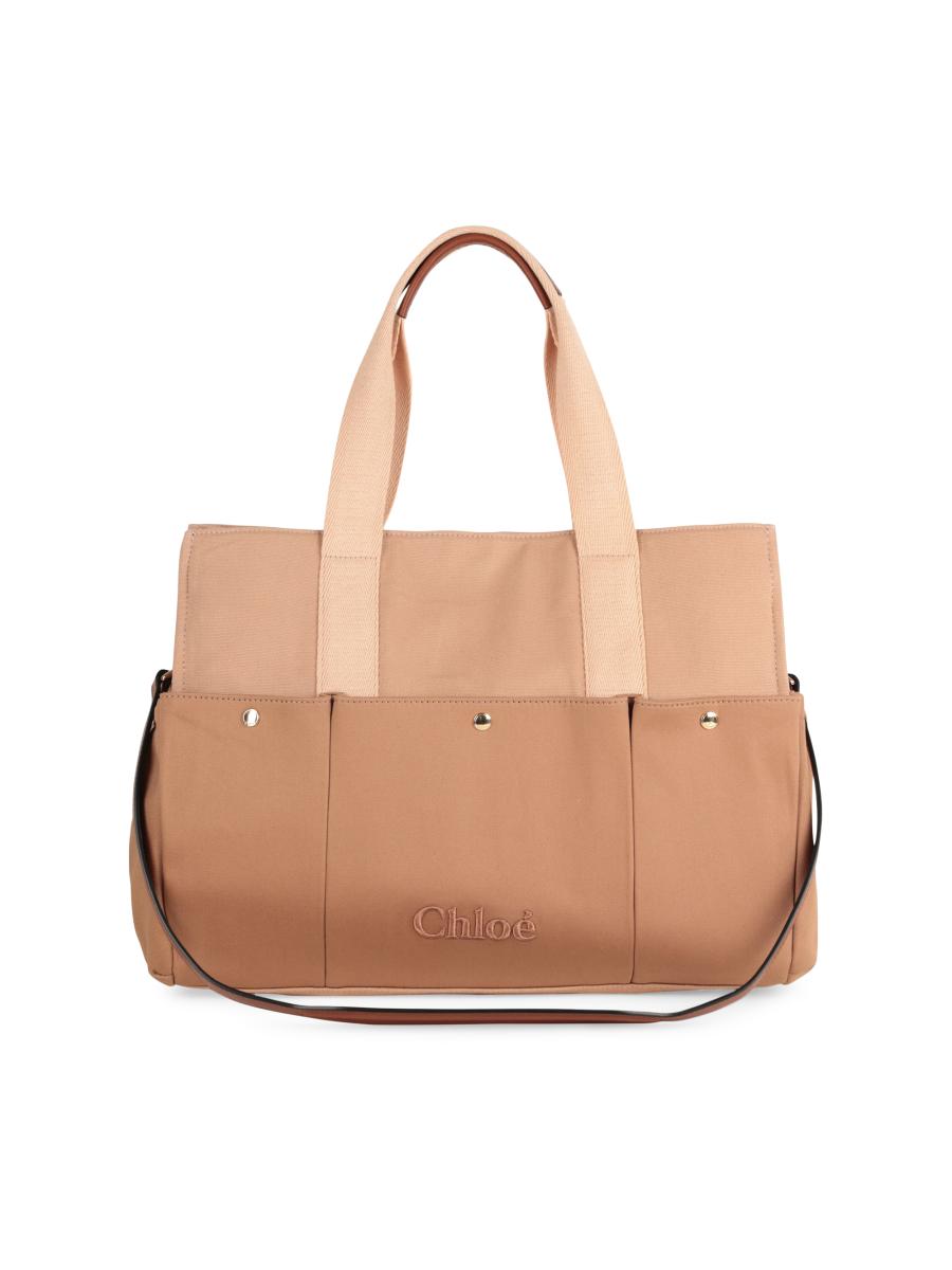 Chloé Logo Embroidered Canvas Changing Bag | Saks Fifth Avenue