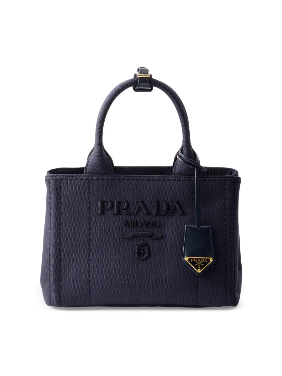 Shop Prada Small Cotton Canvas Top Handle Bag | Saks Fifth Avenue