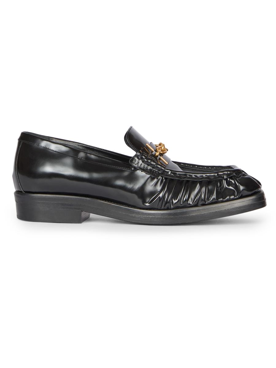 Balmain Sync-Glazed Leather Loafers | Saks Fifth Avenue