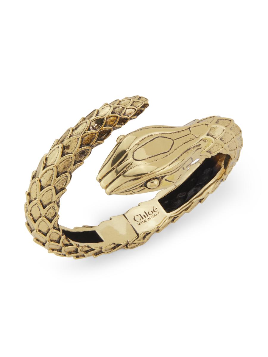 Shop Chloé Snake Goldtone Bracelet | Saks Fifth Avenue