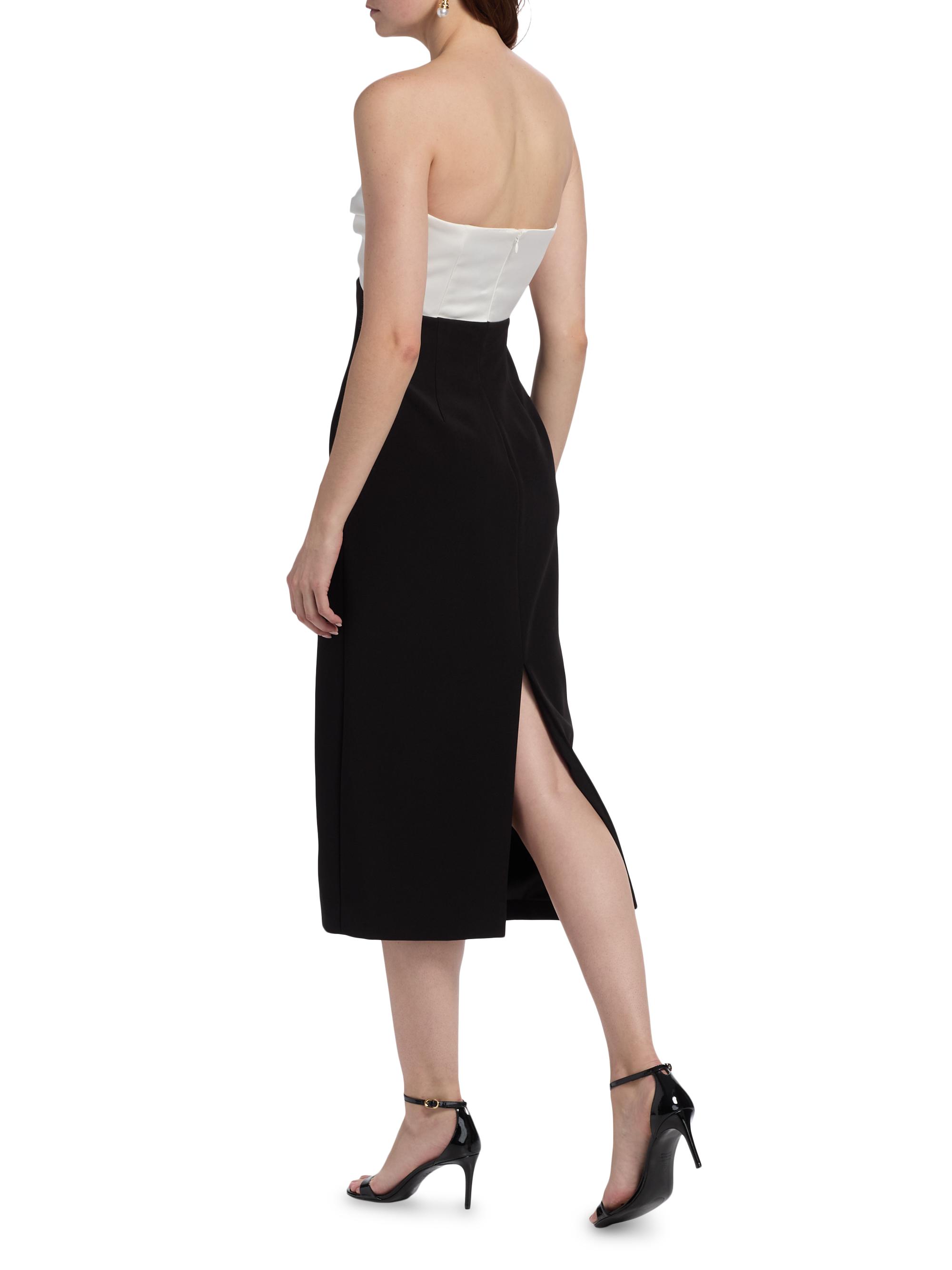 Et Ochs Marlo Colorblocked Satin & Stretch Cady Strapless Cocktail ...