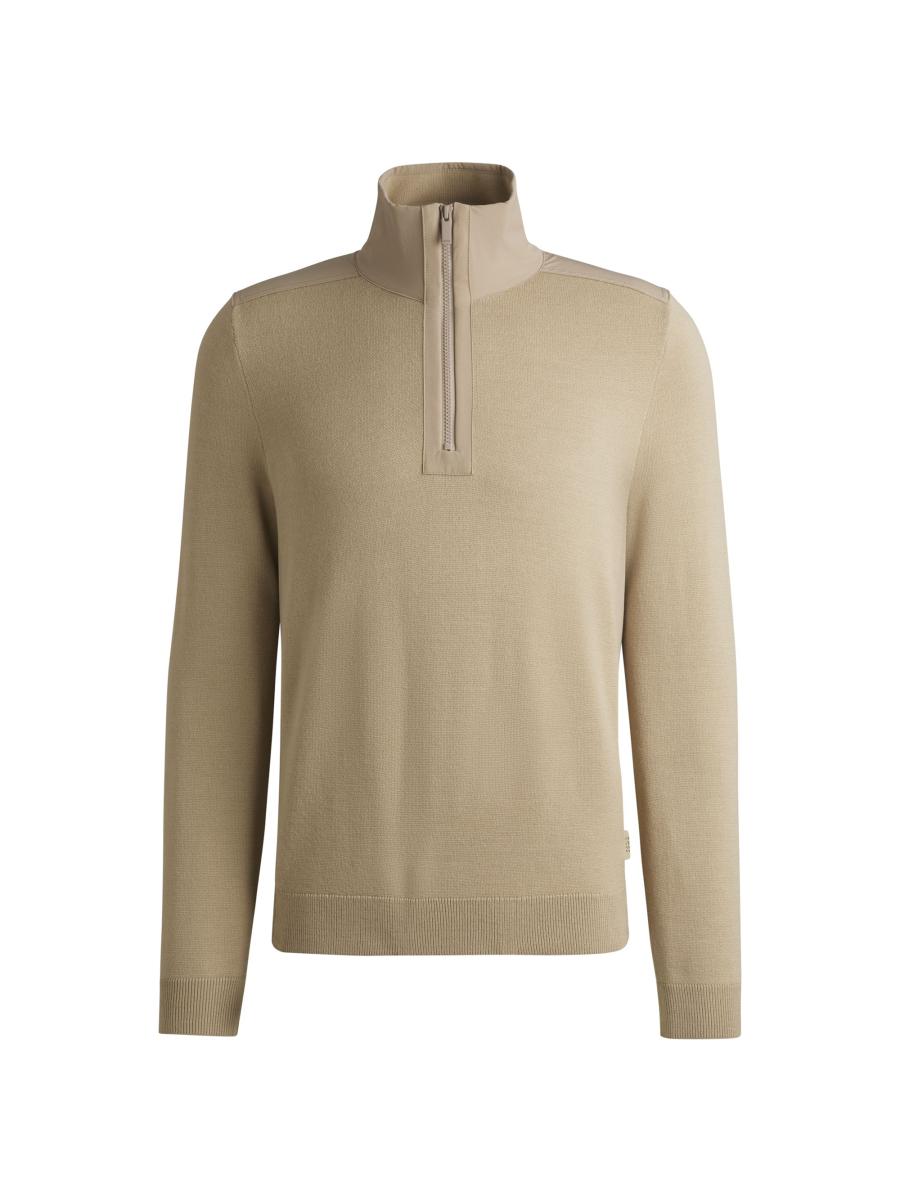 BOSS Zip-Neck Sweater with Softshell Trims | Saks Fifth Avenue