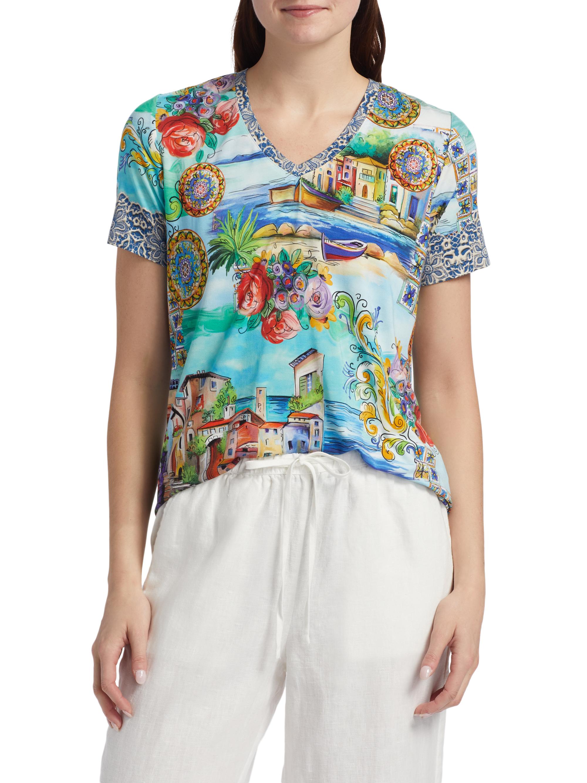 Johnny Was Plus Janie Printed T-Shirt | Saks Fifth Avenue
