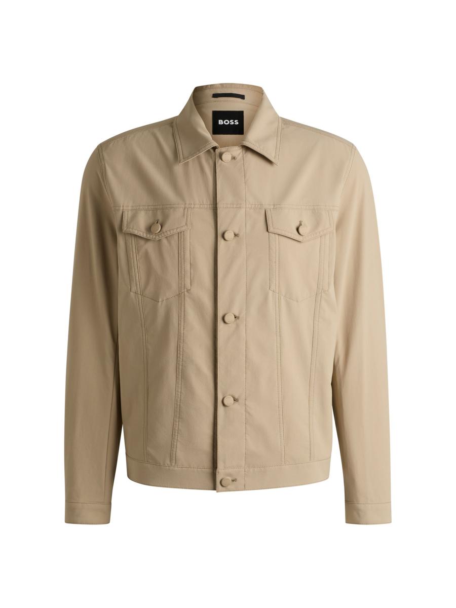 BOSS Relaxed-Fit Overshirt in Washable Stretch Fabric | Saks Fifth Avenue