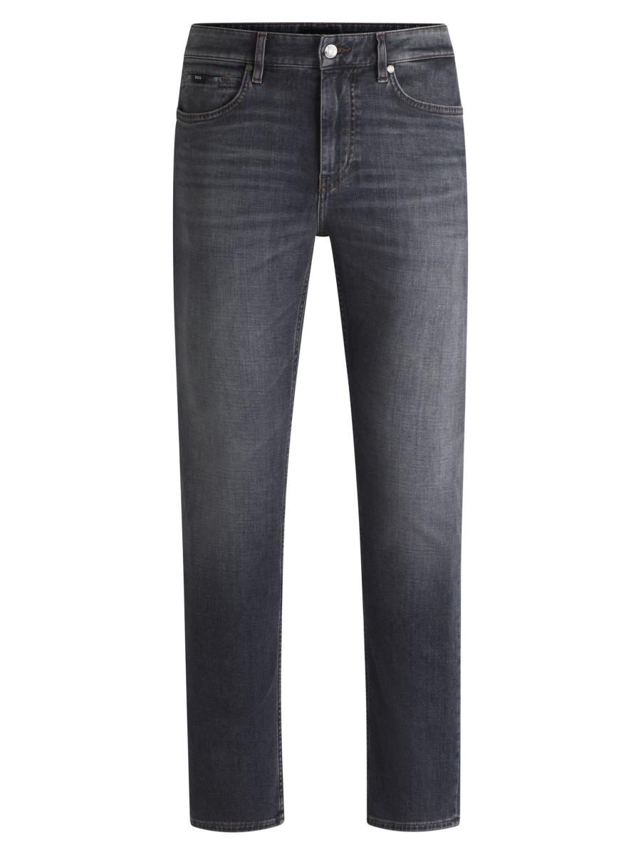 Shop BOSS Slim-Fit Jeans in Gray Soft-Touch Denim | Saks Fifth Avenue