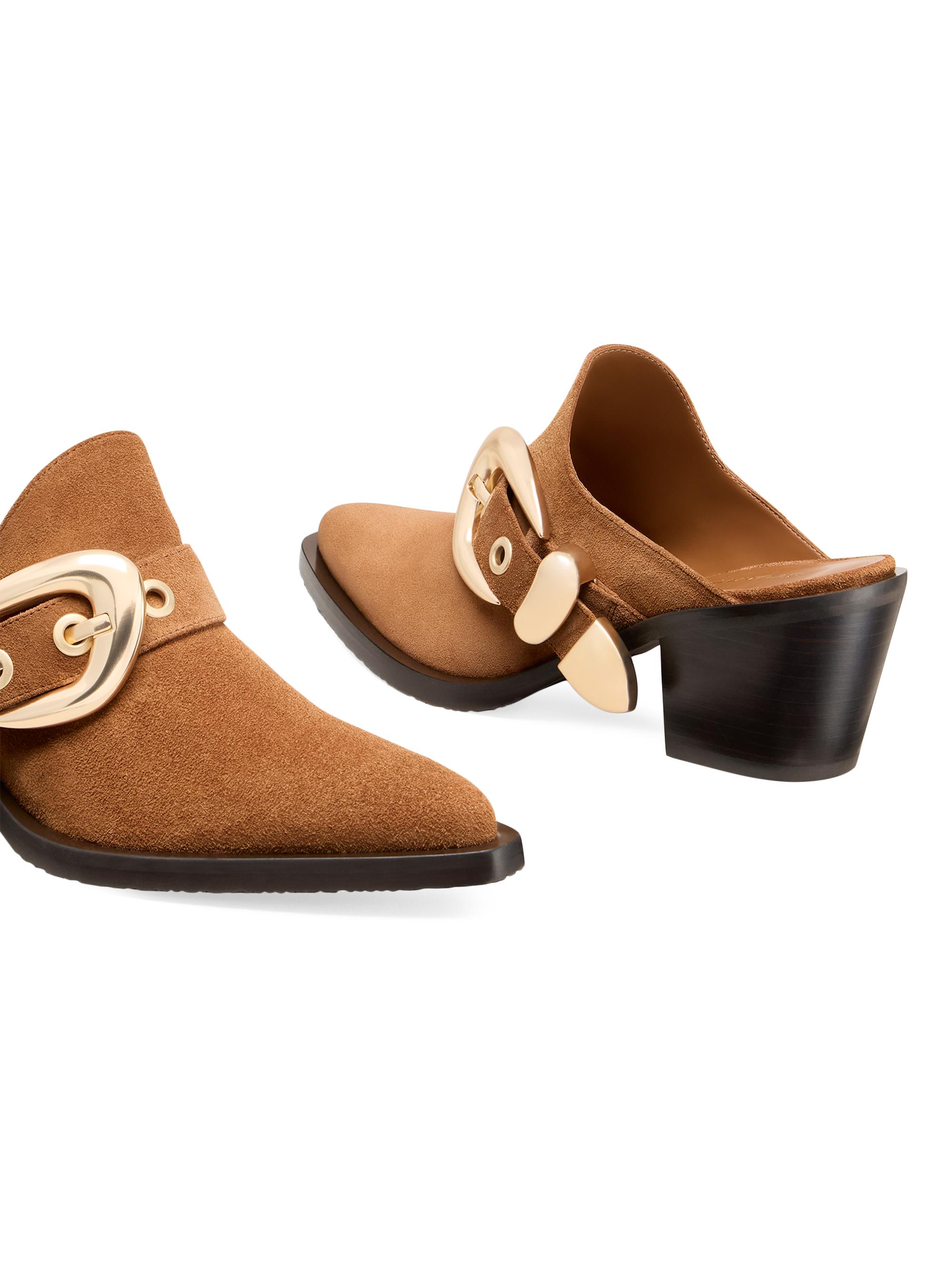 Stuart Weitzman Maven 50MM Suede Block-Heel Mules | Saks Fifth Avenue