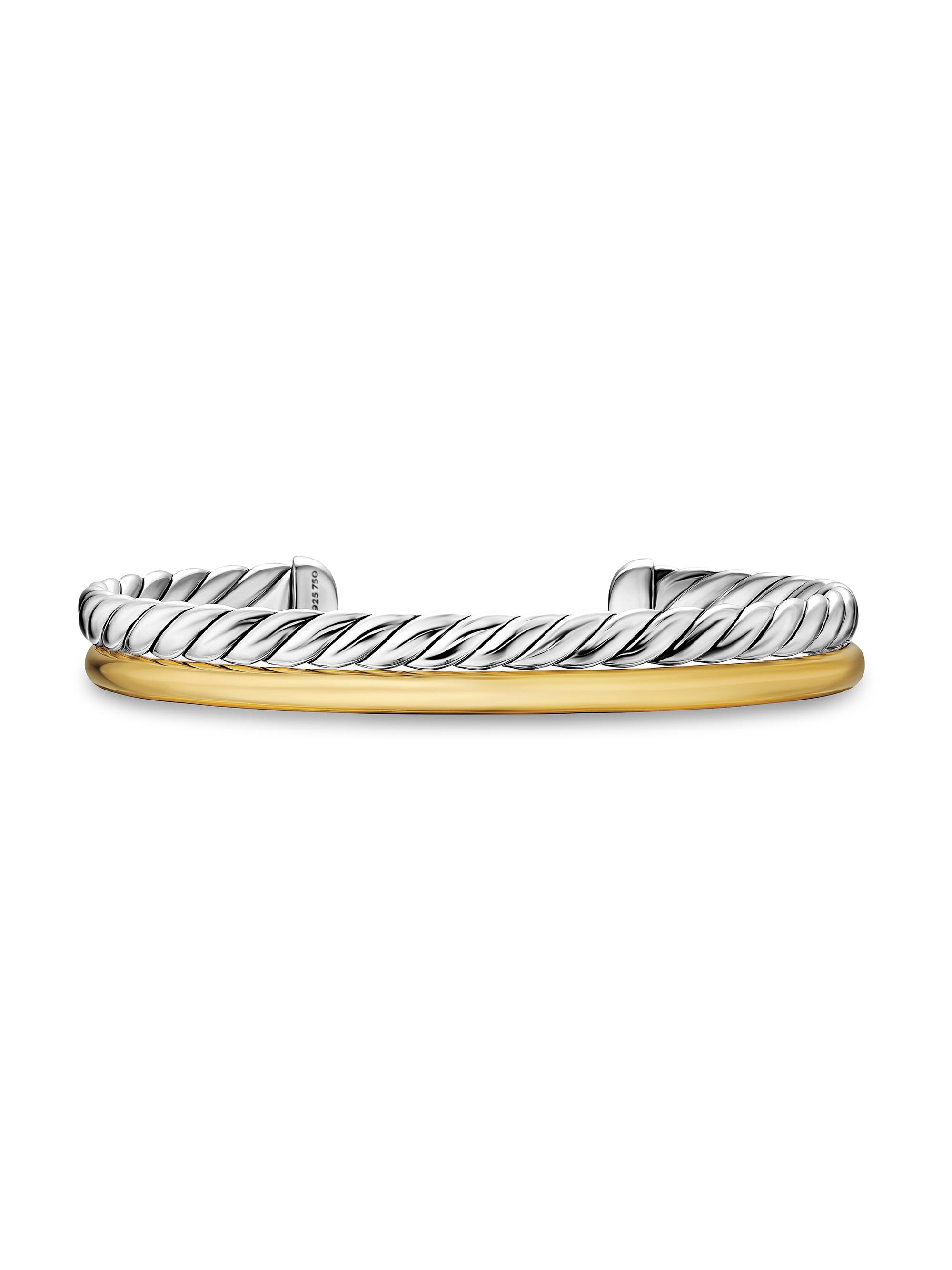 David Yurman DY Mercer Two Row Cuff Bracelet in Sterling Silver | Saks ...