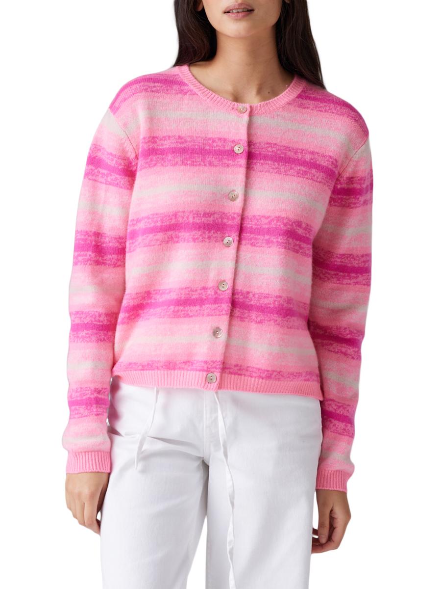 COLORUSH Space Dye Stripe Cardigan Cashmere | Saks Fifth Avenue