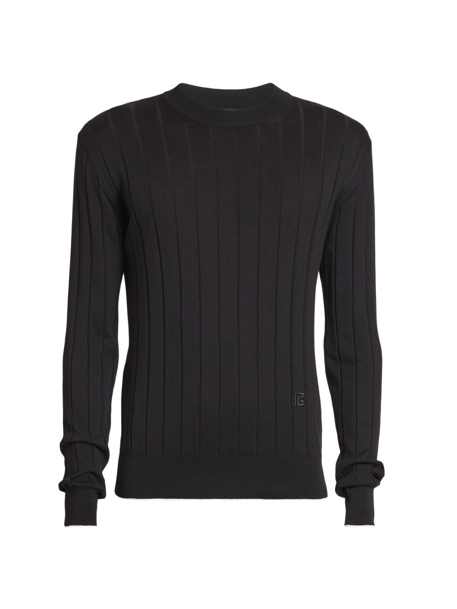 Balmain Logo-Embroidered Silk-Blend Sweater | Saks Fifth Avenue