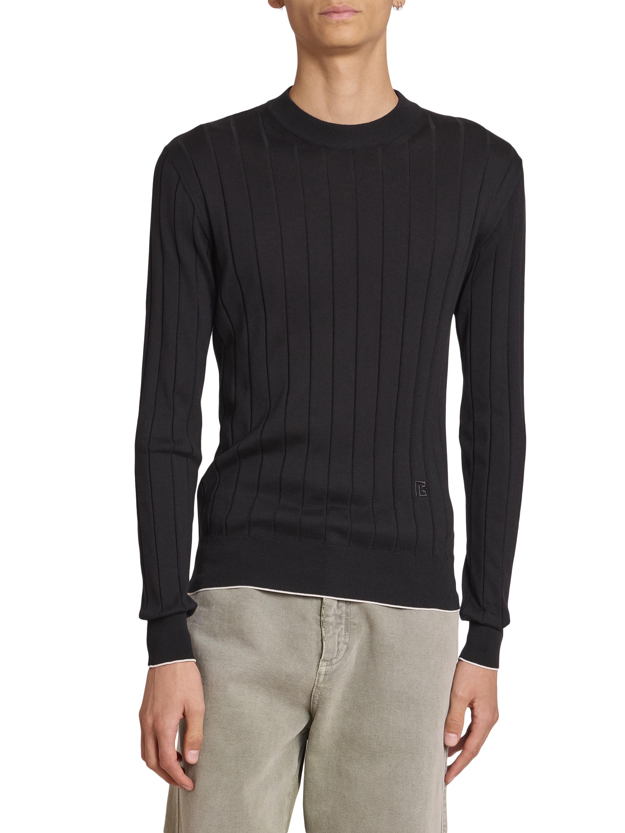 Balmain Logo-Embroidered Silk-Blend Sweater | Saks Fifth Avenue