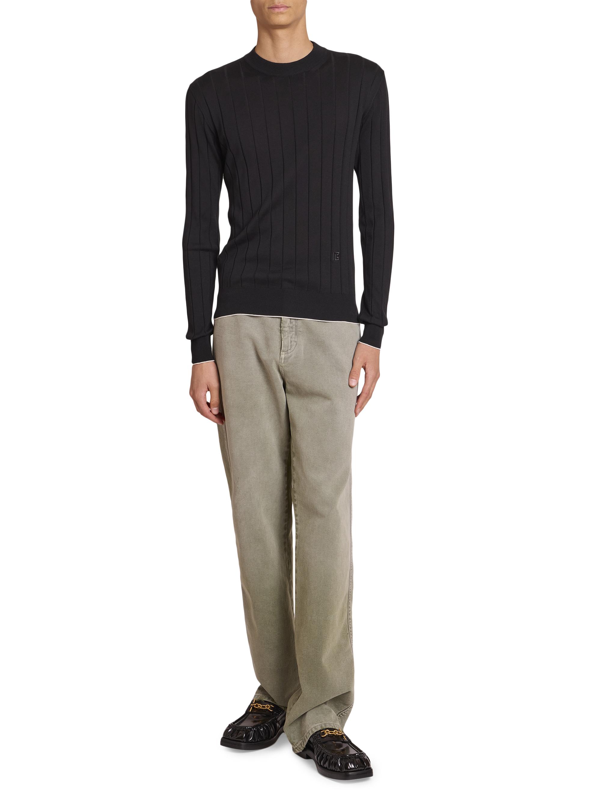 Balmain Logo-Embroidered Silk-Blend Sweater | Saks Fifth Avenue
