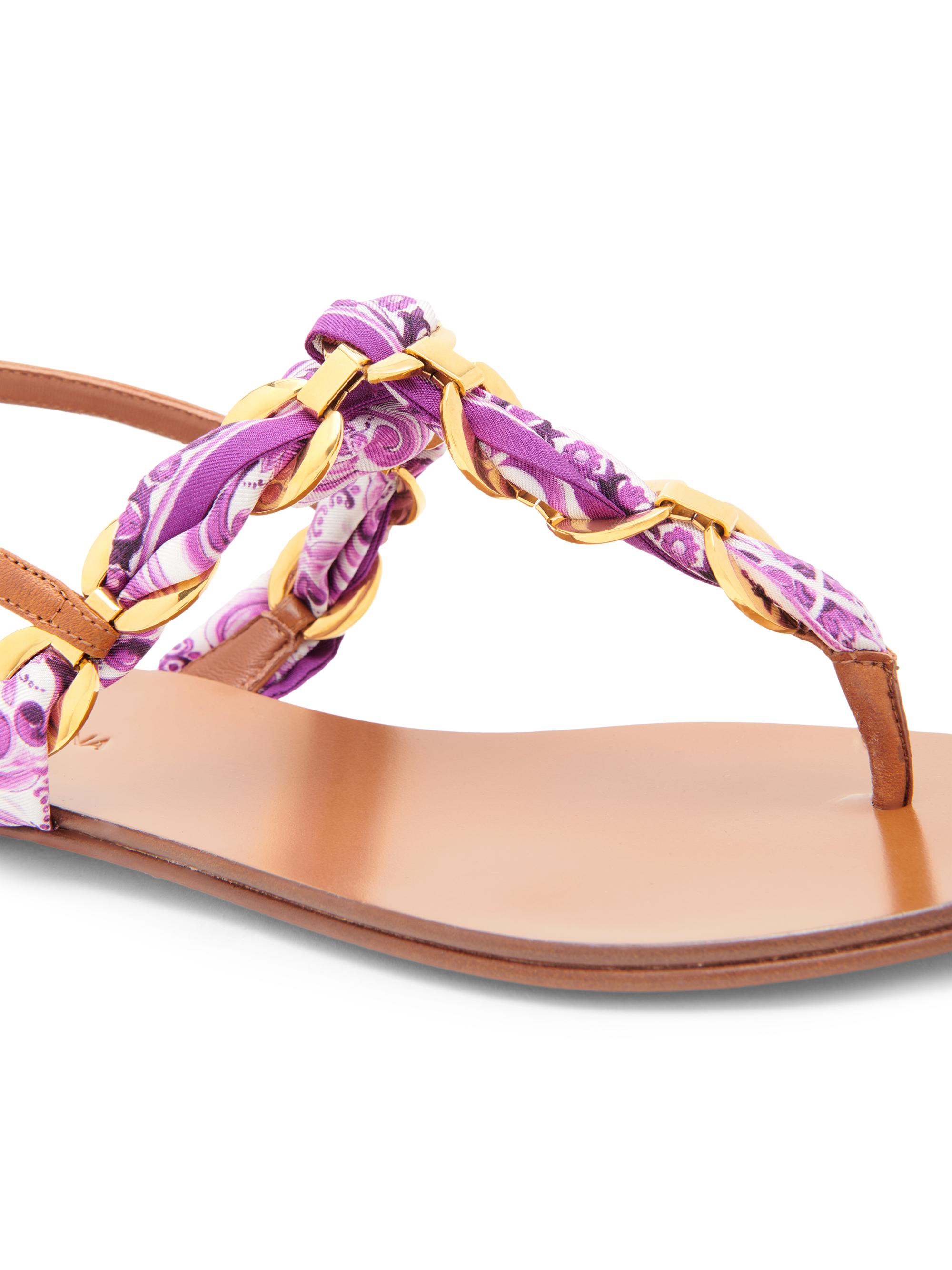Dolce&Gabbana Majolica Leather Sandals | Saks Fifth Avenue
