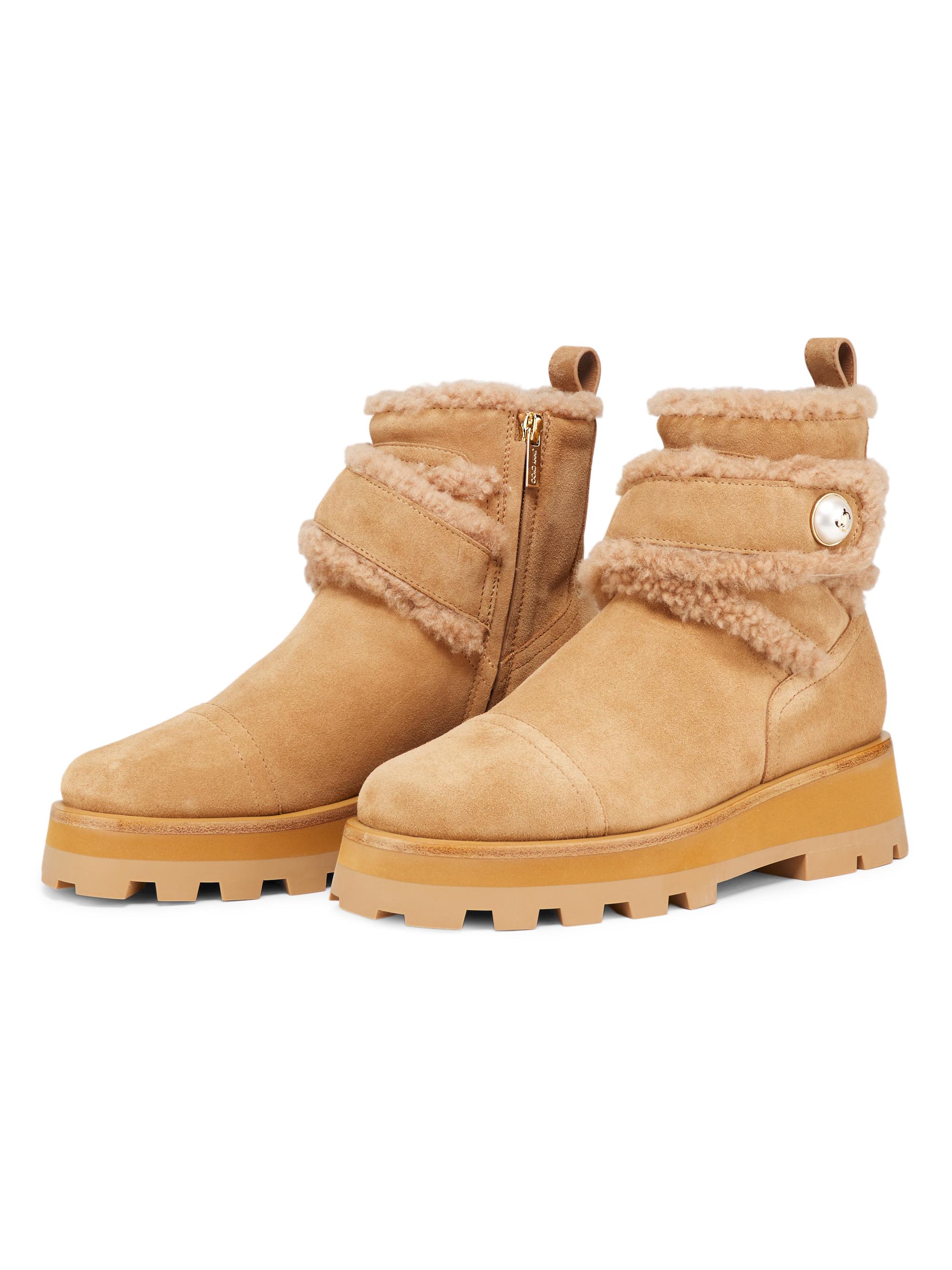 Jimmy Choo Meena Shearling Suede Ankle Boots | Saks Fifth Avenue