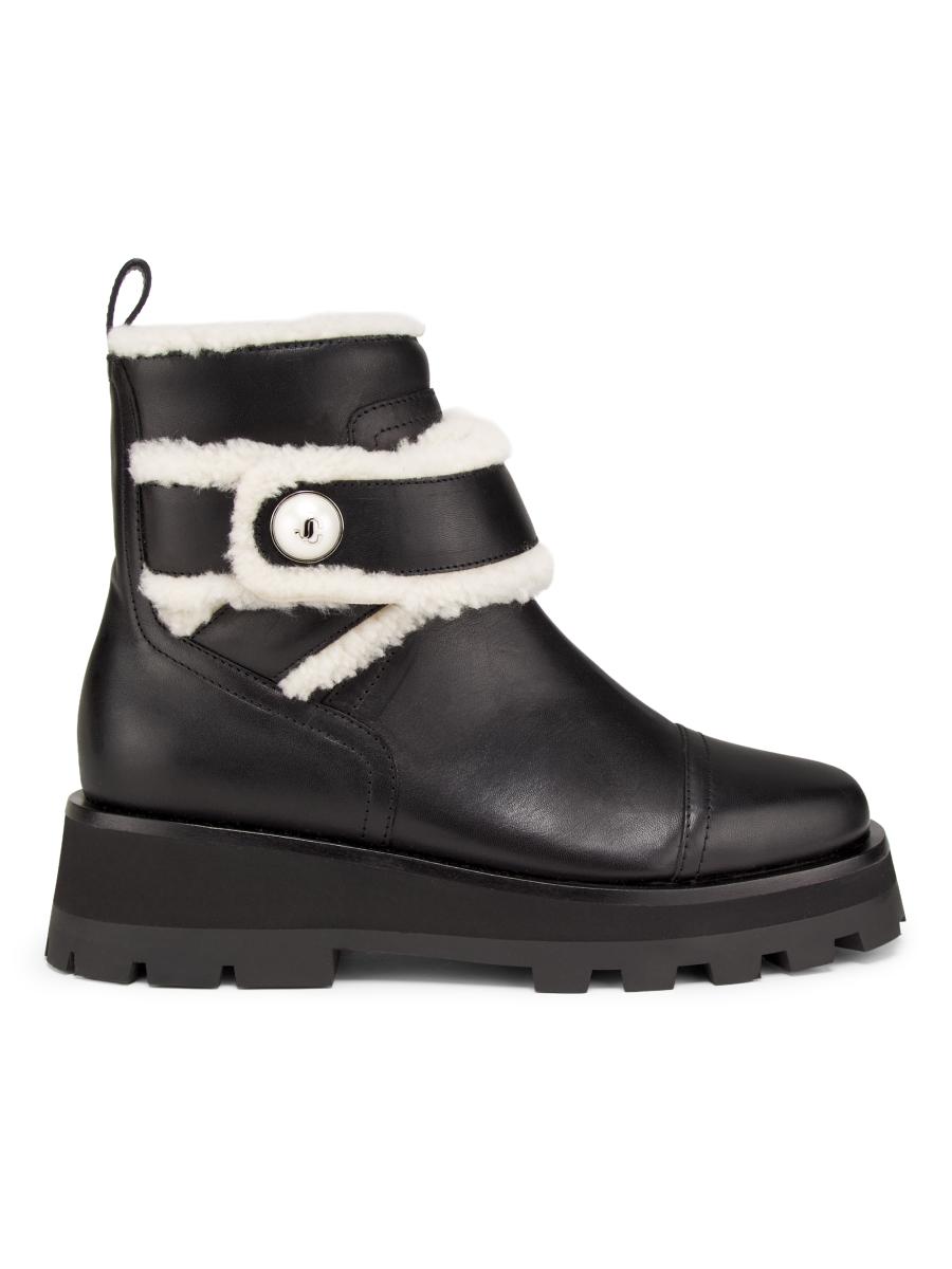 Jimmy Choo Meena Leather Shearling Ankle Boots | Saks Fifth Avenue