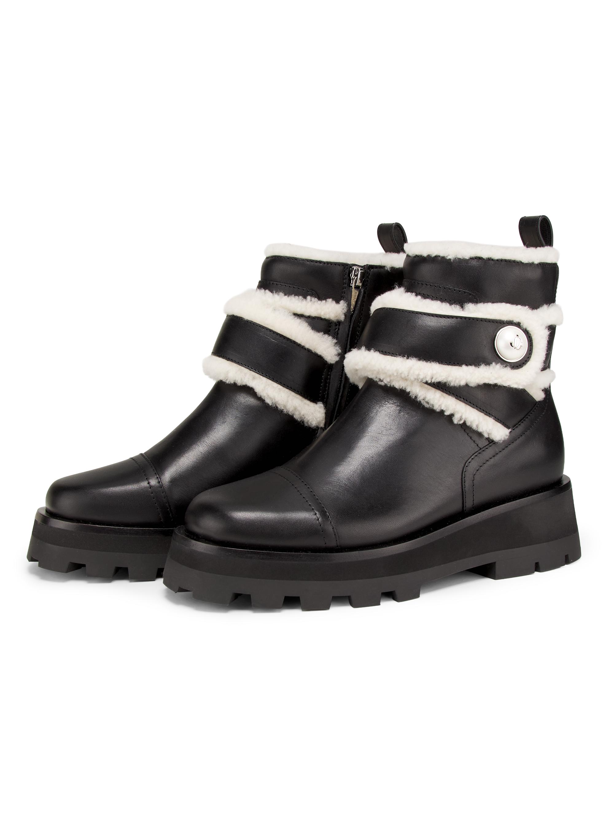 Jimmy Choo Meena Leather Shearling Ankle Boots | Saks Fifth Avenue