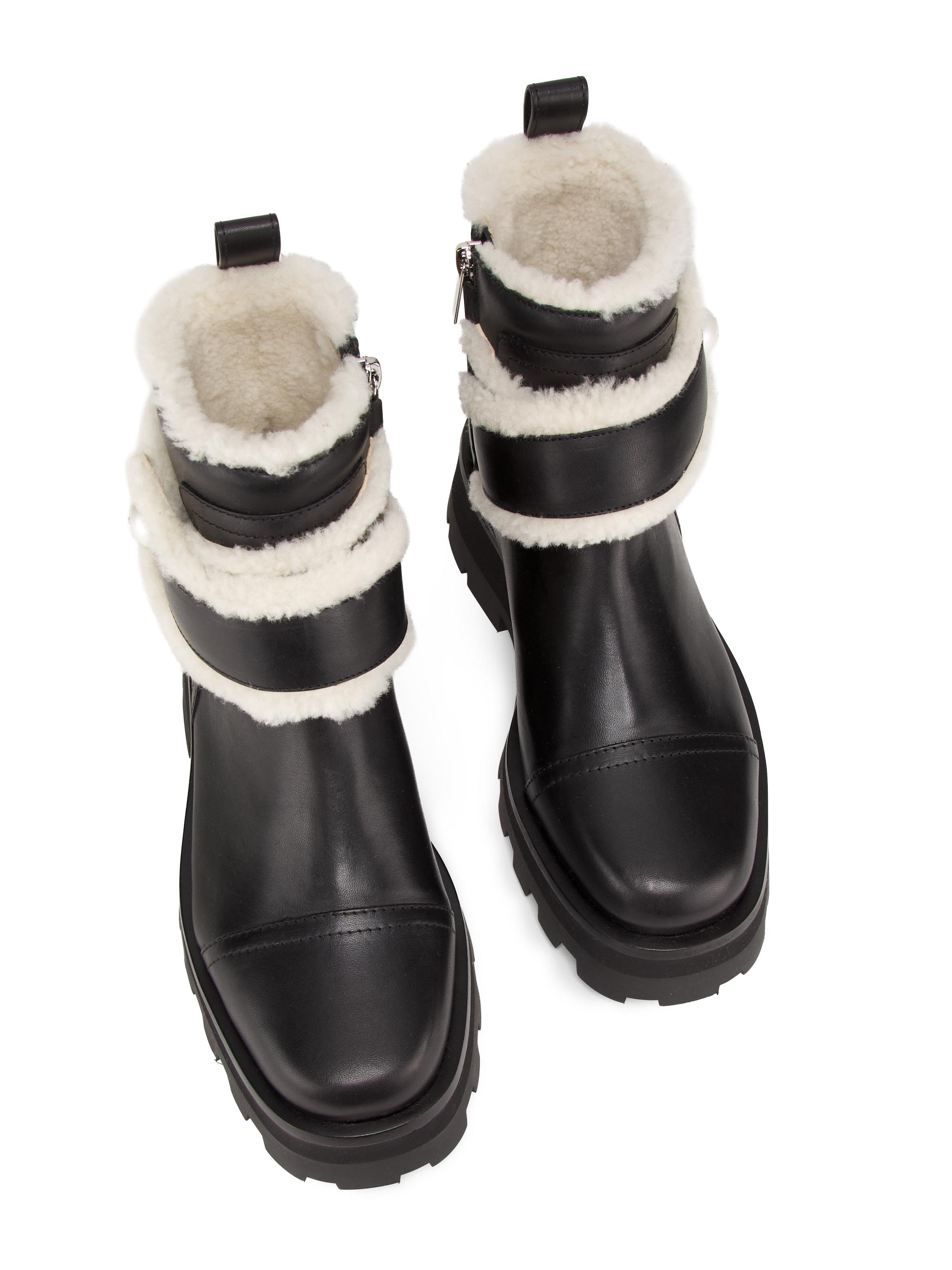 Jimmy Choo Meena Leather Shearling Ankle Boots | Saks Fifth Avenue