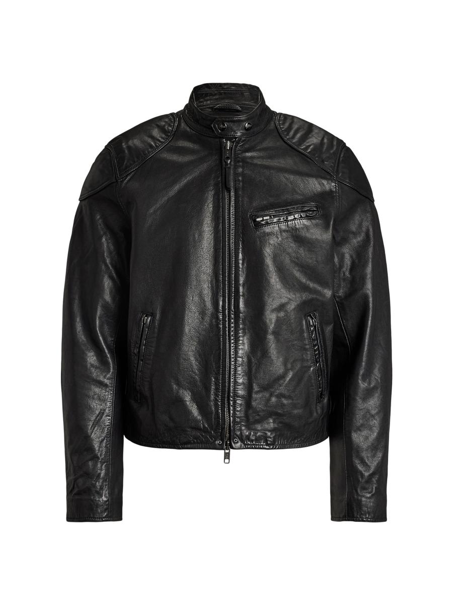 Polo Ralph Lauren Café Racer Leather Biker Jacket | Saks Fifth Avenue