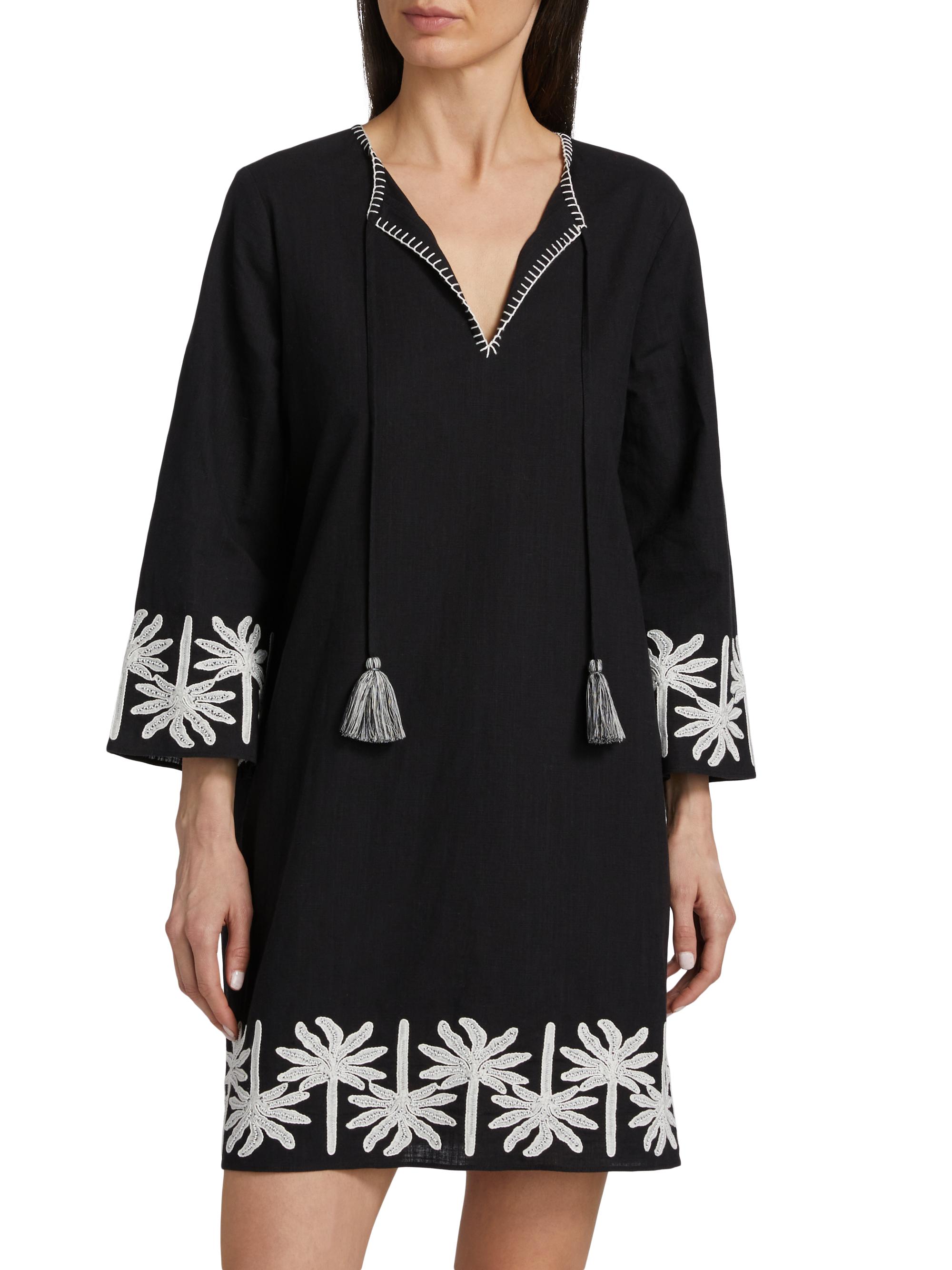 Johnny Was Hannah Cotton-Linen Kimono-Style Sleeve Minidress | Saks ...