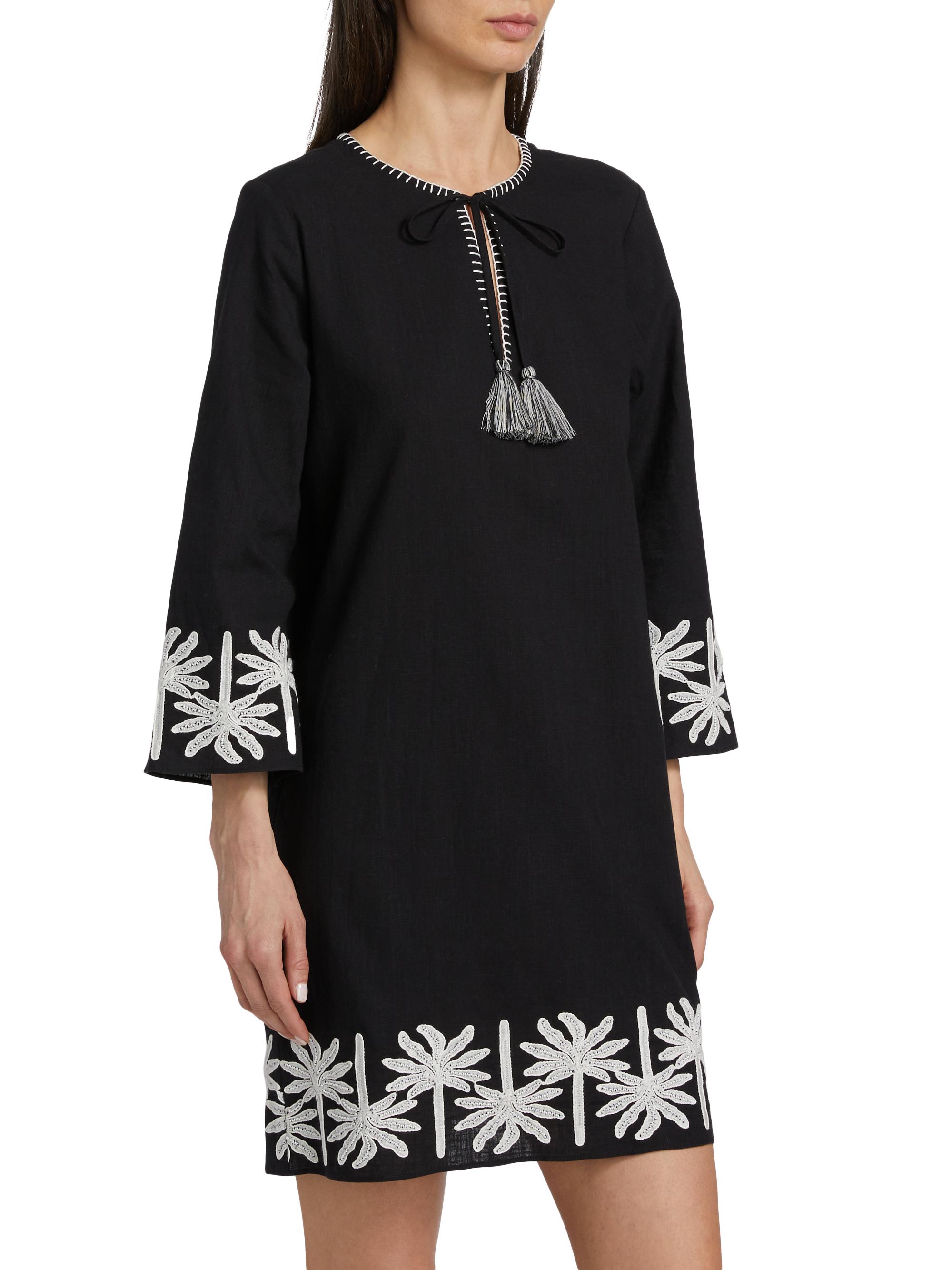 Johnny Was Hannah Cotton-Linen Kimono-Style Sleeve Minidress | Saks ...