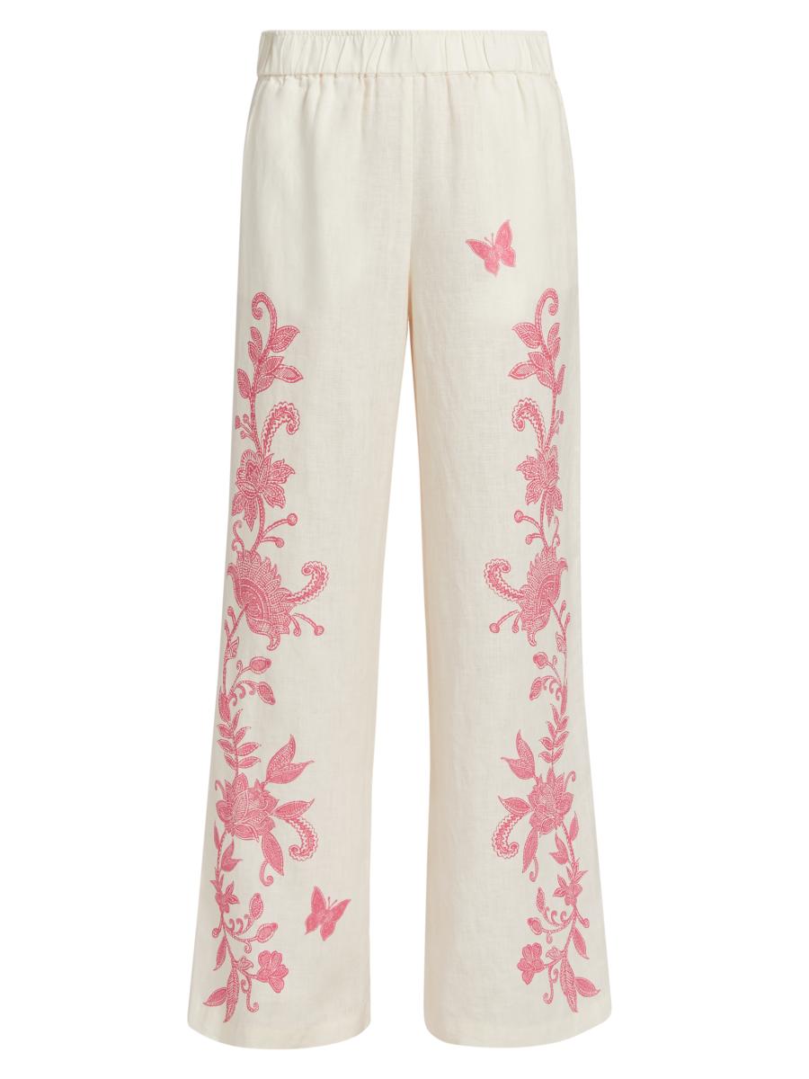 Johnny Was Printed Linen Pants | Saks Fifth Avenue