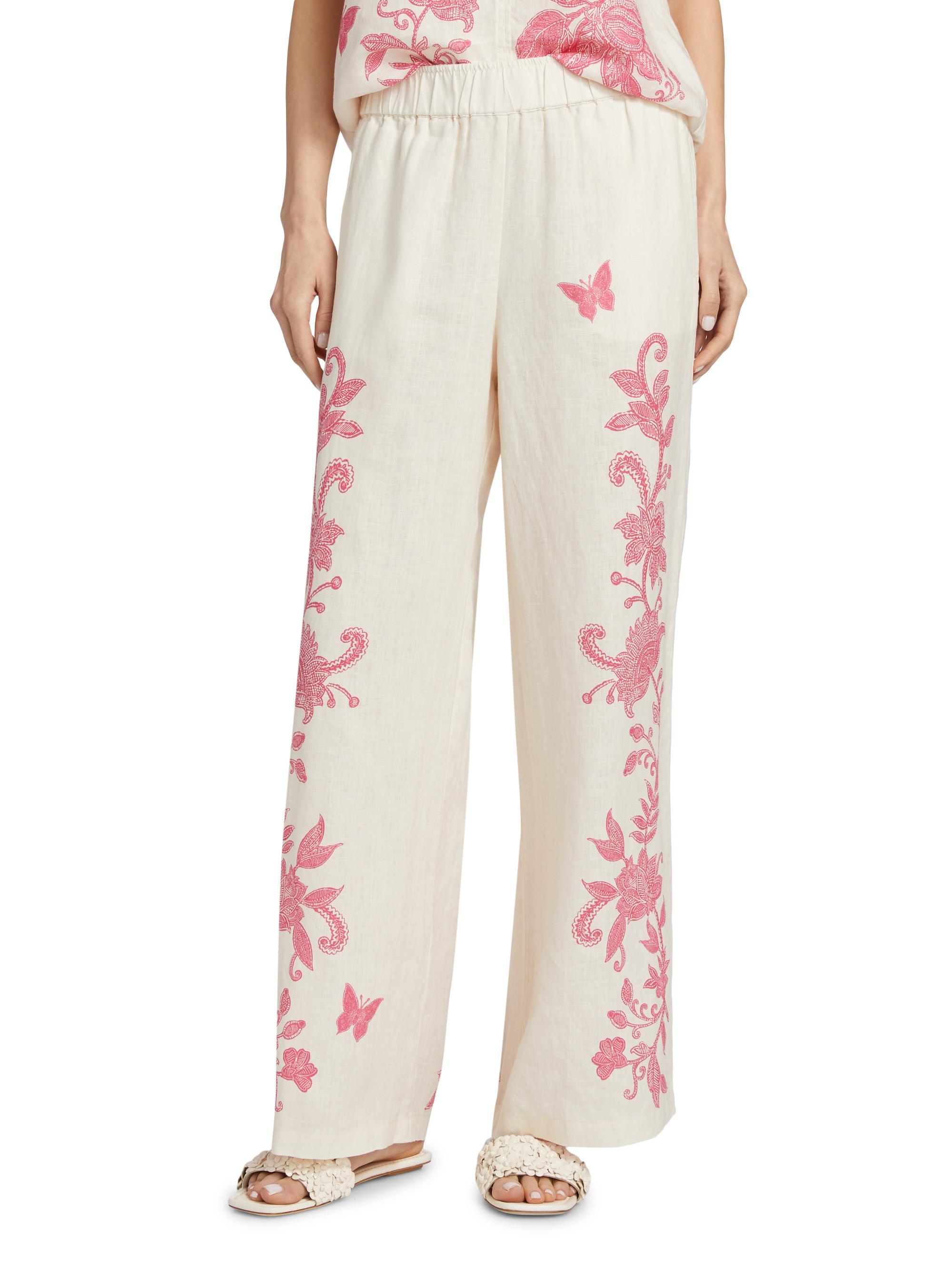 Johnny Was Printed Linen Pants | Saks Fifth Avenue