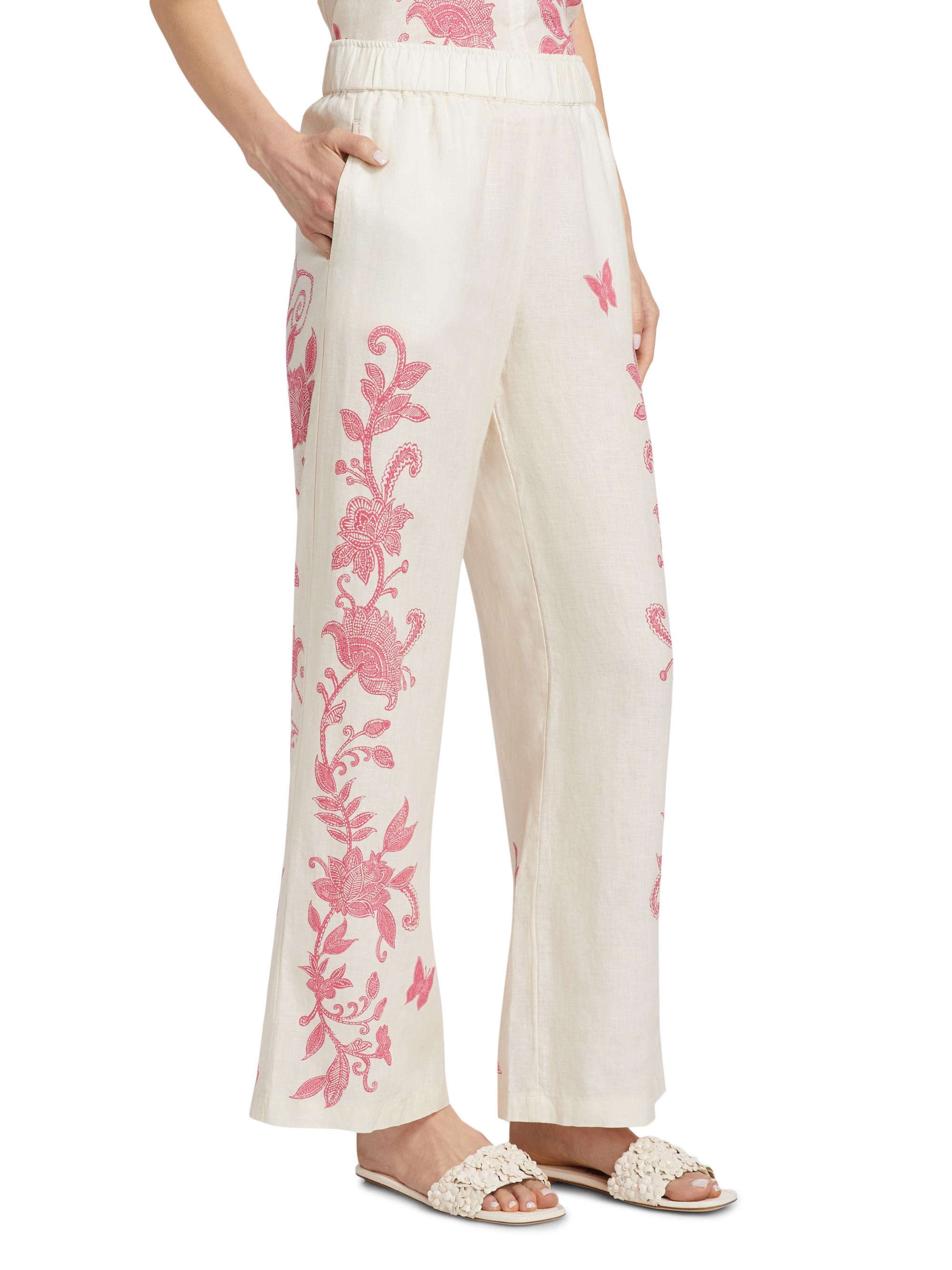 Johnny Was Printed Linen Pants | Saks Fifth Avenue