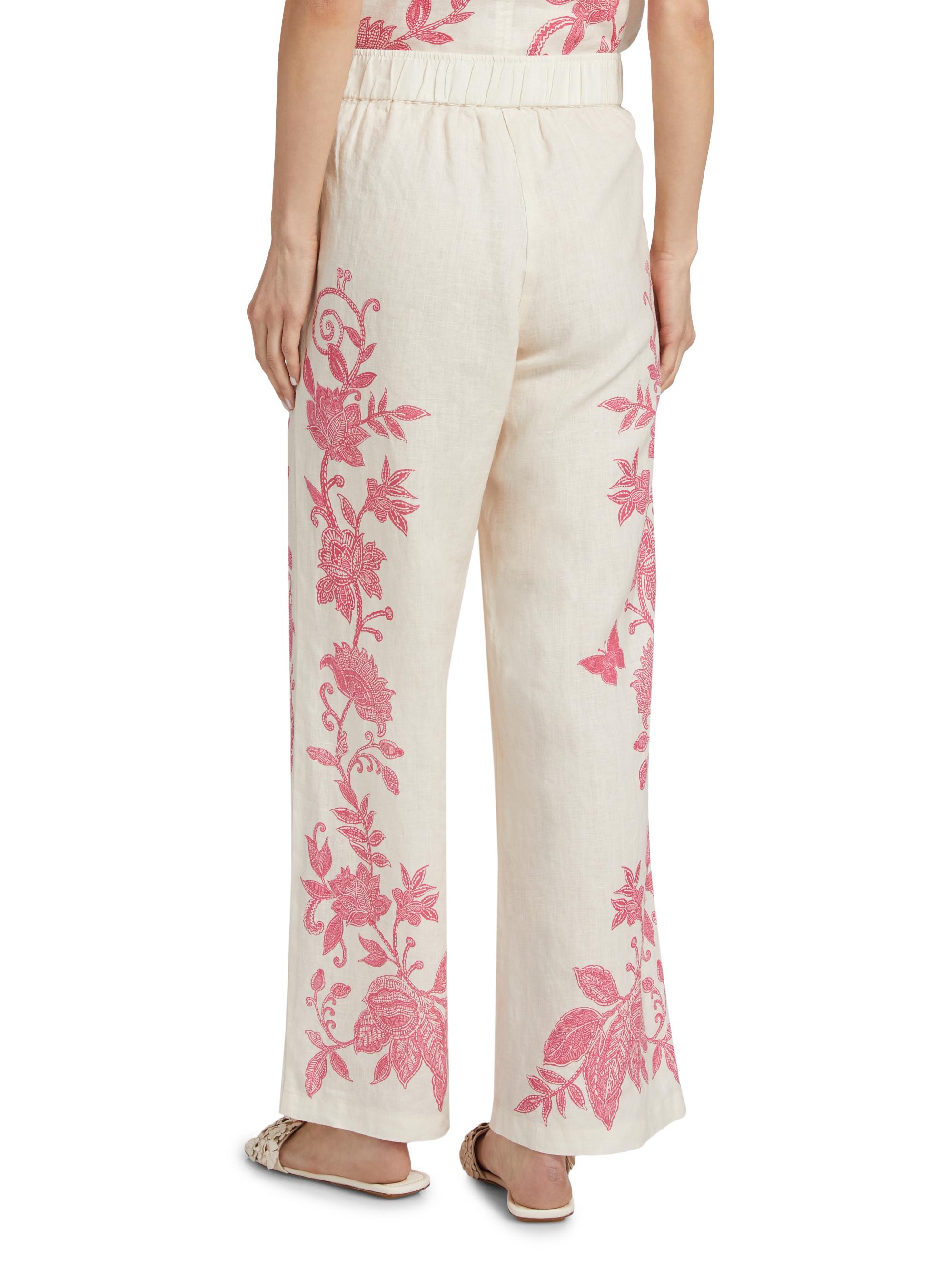 Johnny Was Printed Linen Pants | Saks Fifth Avenue