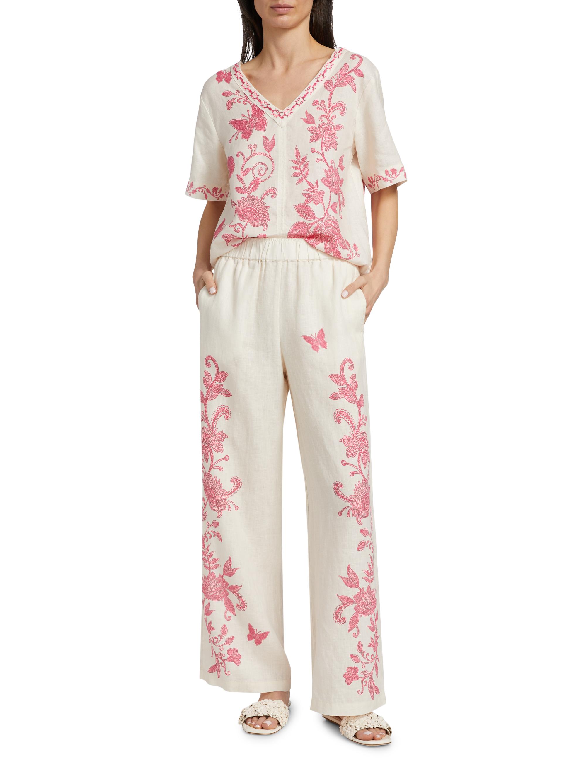 Johnny Was Printed Linen Pants | Saks Fifth Avenue