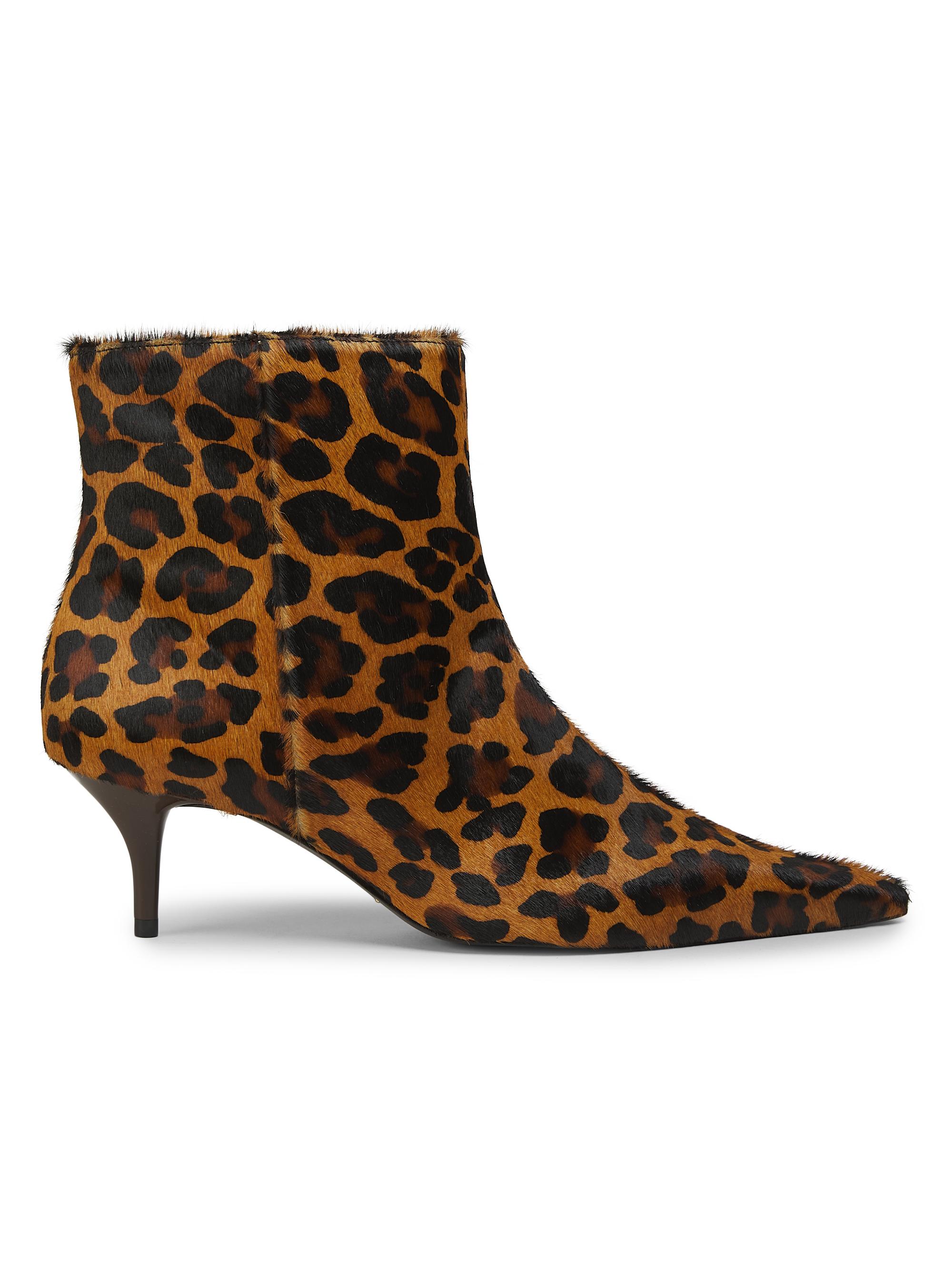 Schutz Mikki 65MM Leopard Goat Hair Mid Boots | Saks Fifth Avenue