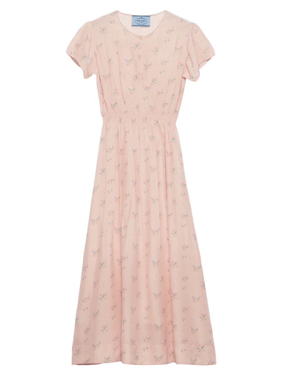 Prada Floral Print Pongé Dress | Saks Fifth Avenue