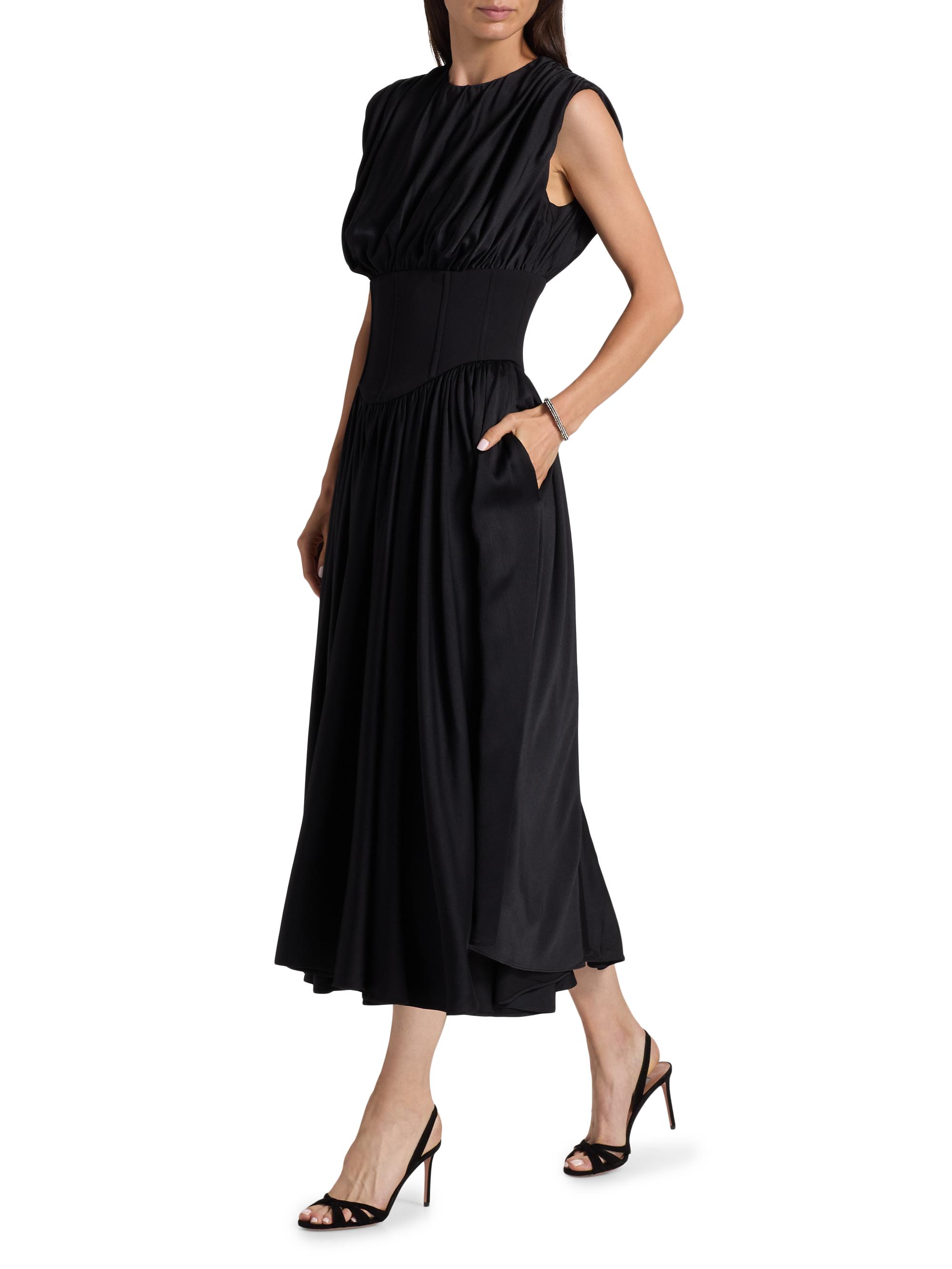 Amsale Satin Basque Cocktail Dress | Saks Fifth Avenue