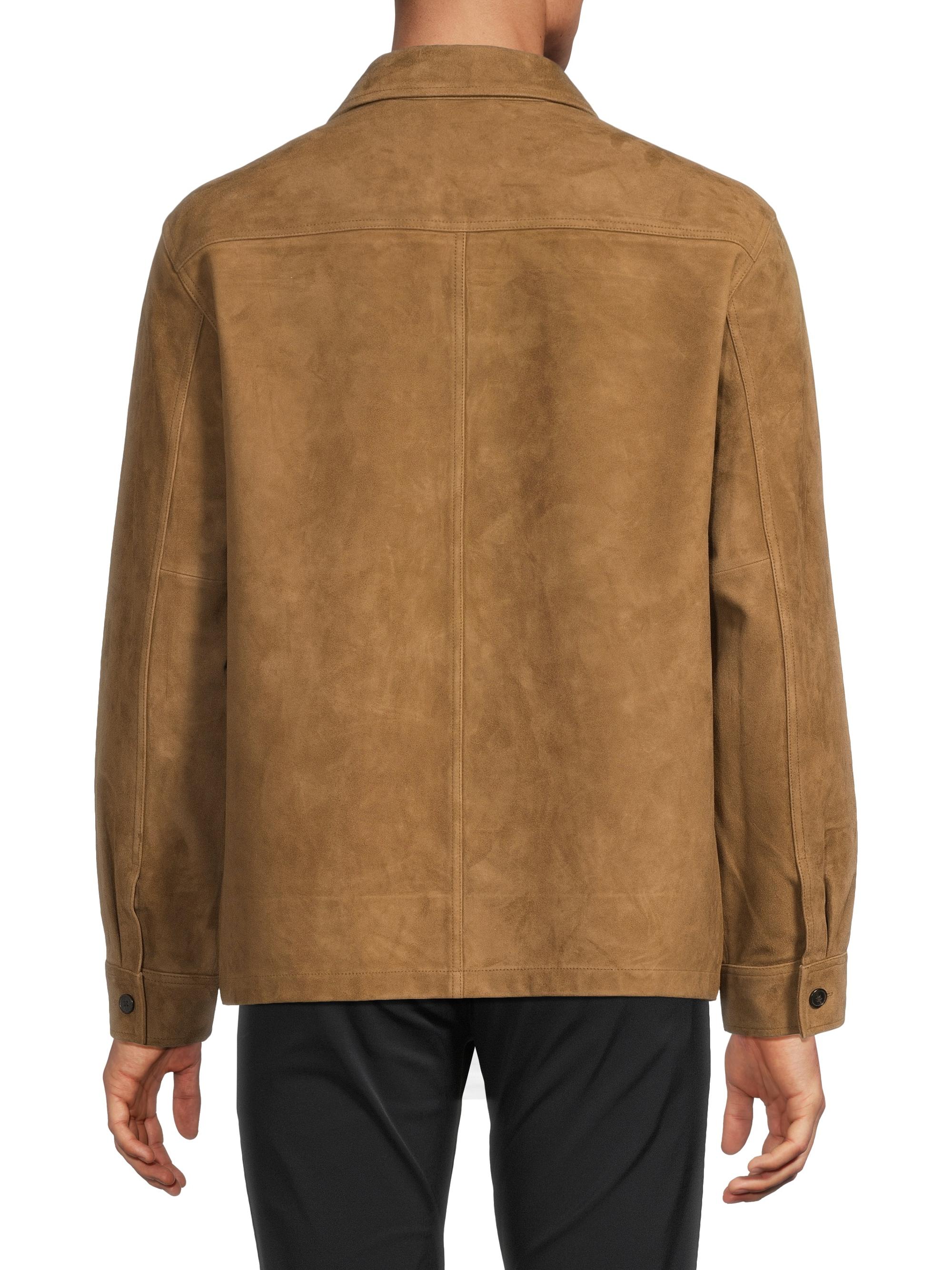 Theory River Reece Suede Shirt Jacket | Saks Fifth Avenue