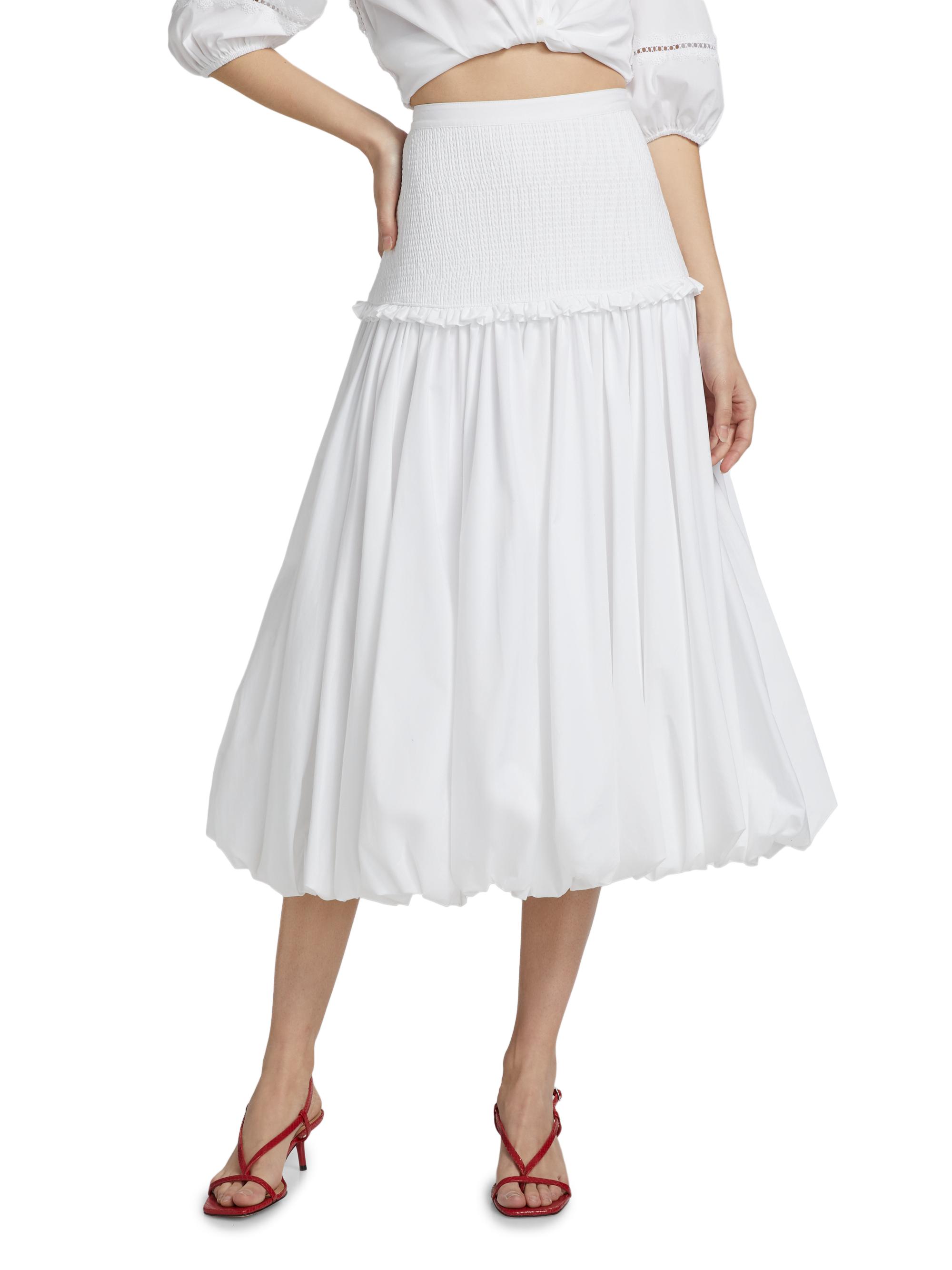 Cinq à Sept Ellah Smocked Midi-Skirt | Saks Fifth Avenue