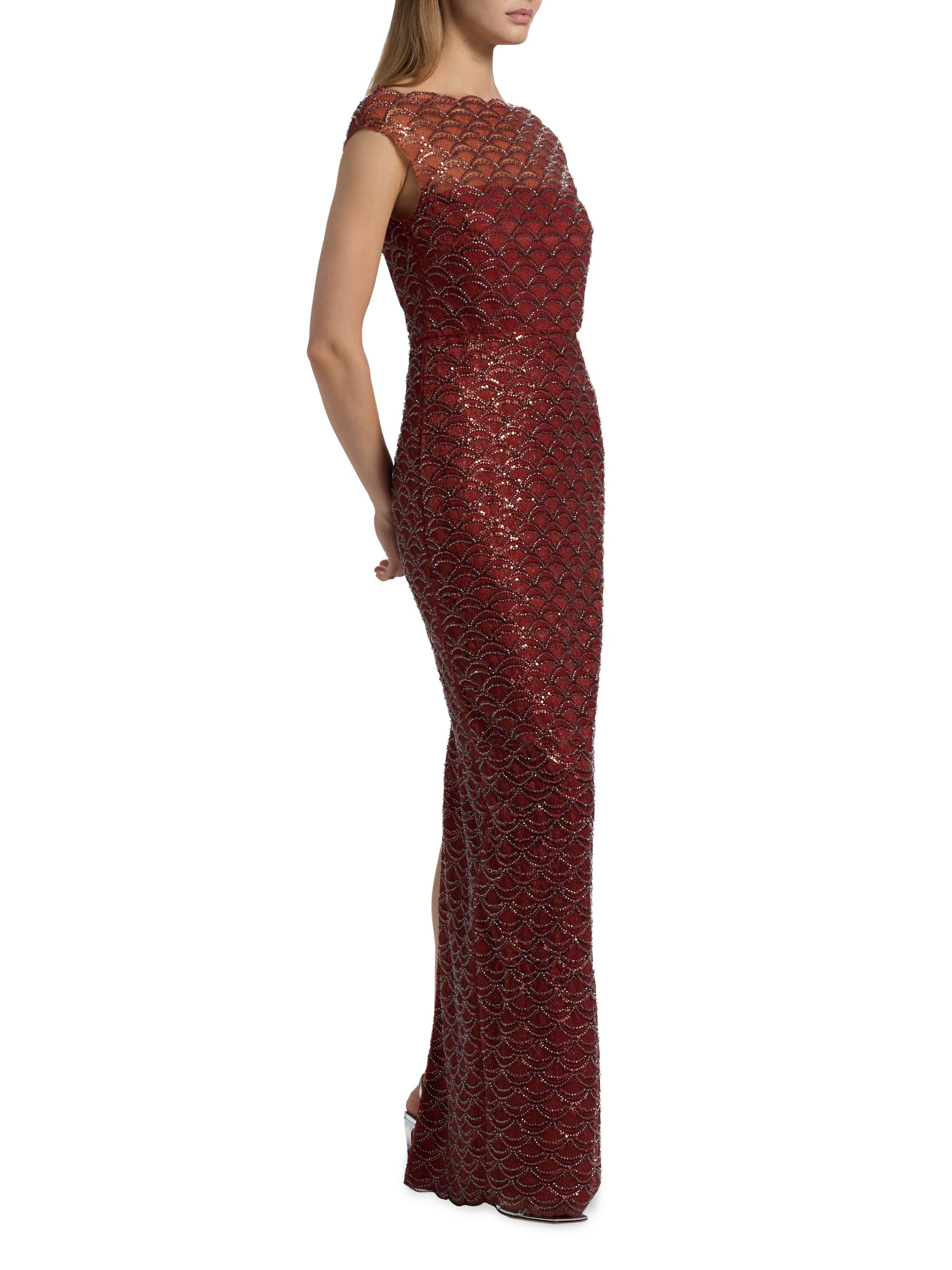 Theia Aura Beaded Column Gown | Saks Fifth Avenue