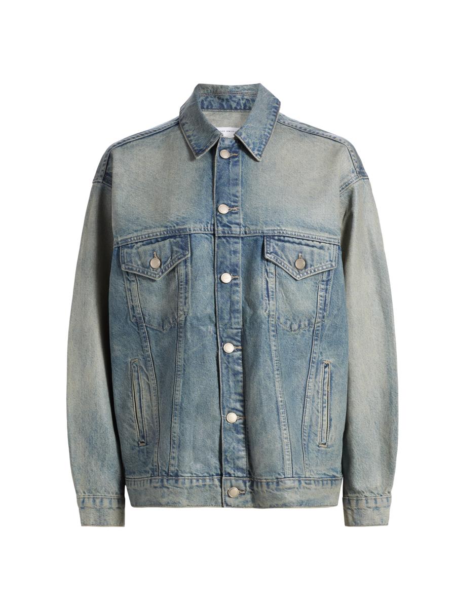 Good American Coated Oversized Denim Jacket | Saks Fifth Avenue