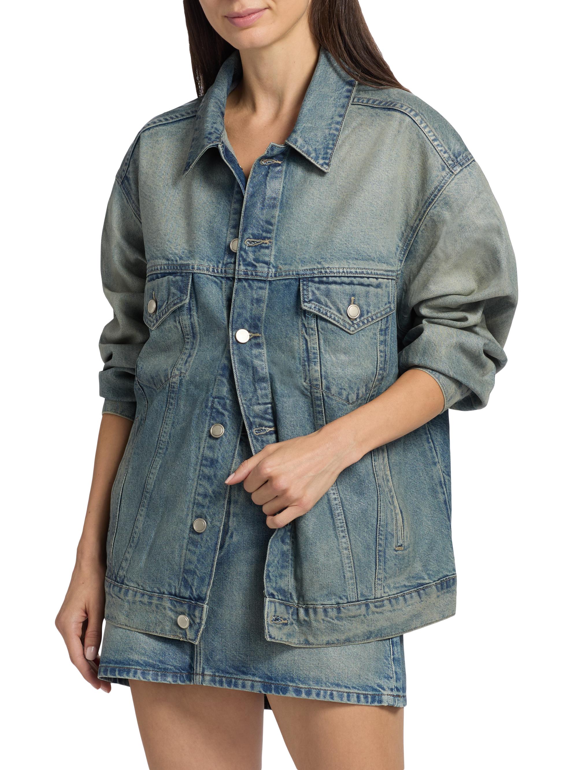 Good American Coated Oversized Denim Jacket | Saks Fifth Avenue