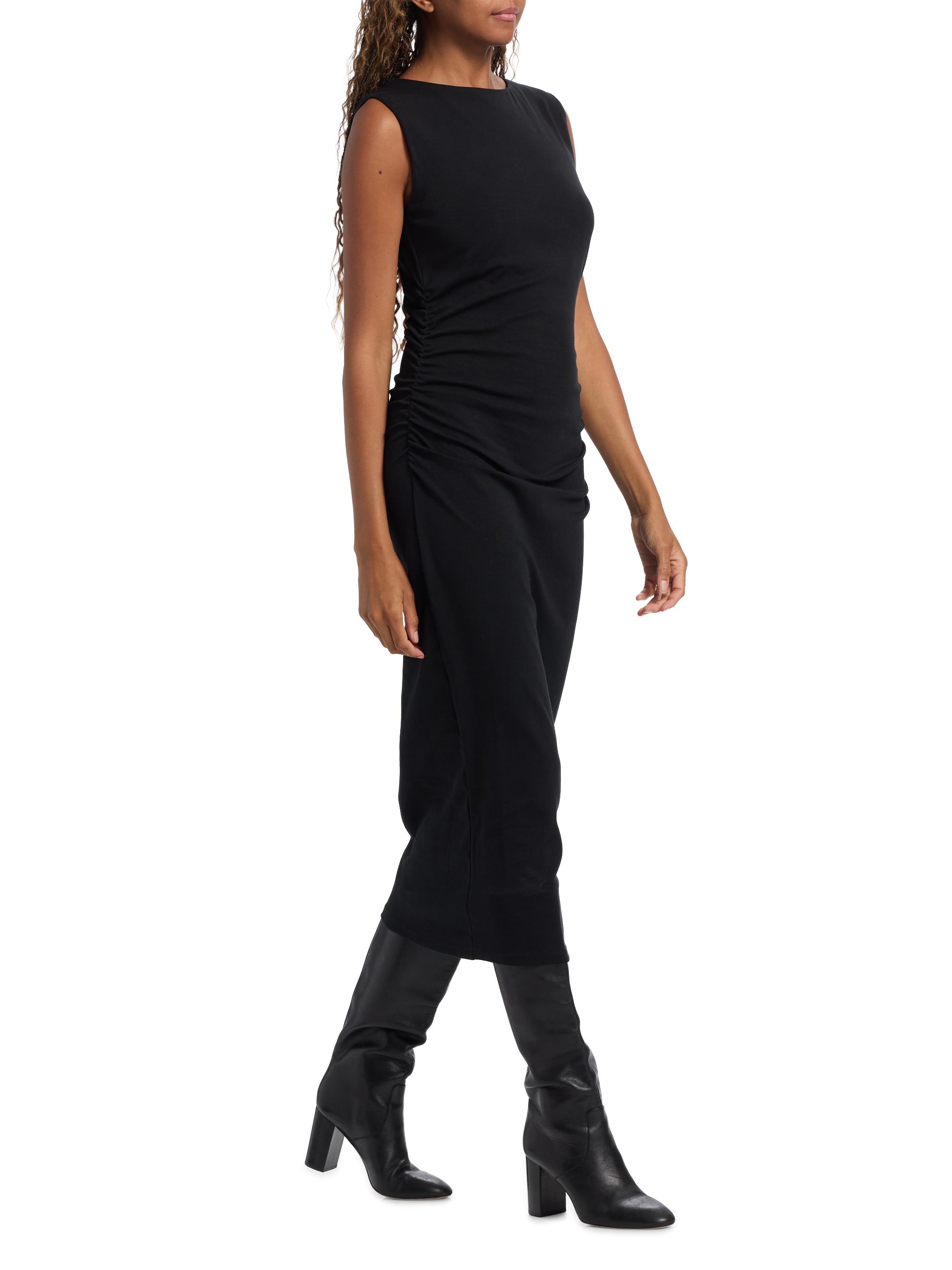 Veronica Beard Charissa Gathered Stretch Cotton Jersey Sheath Dress ...