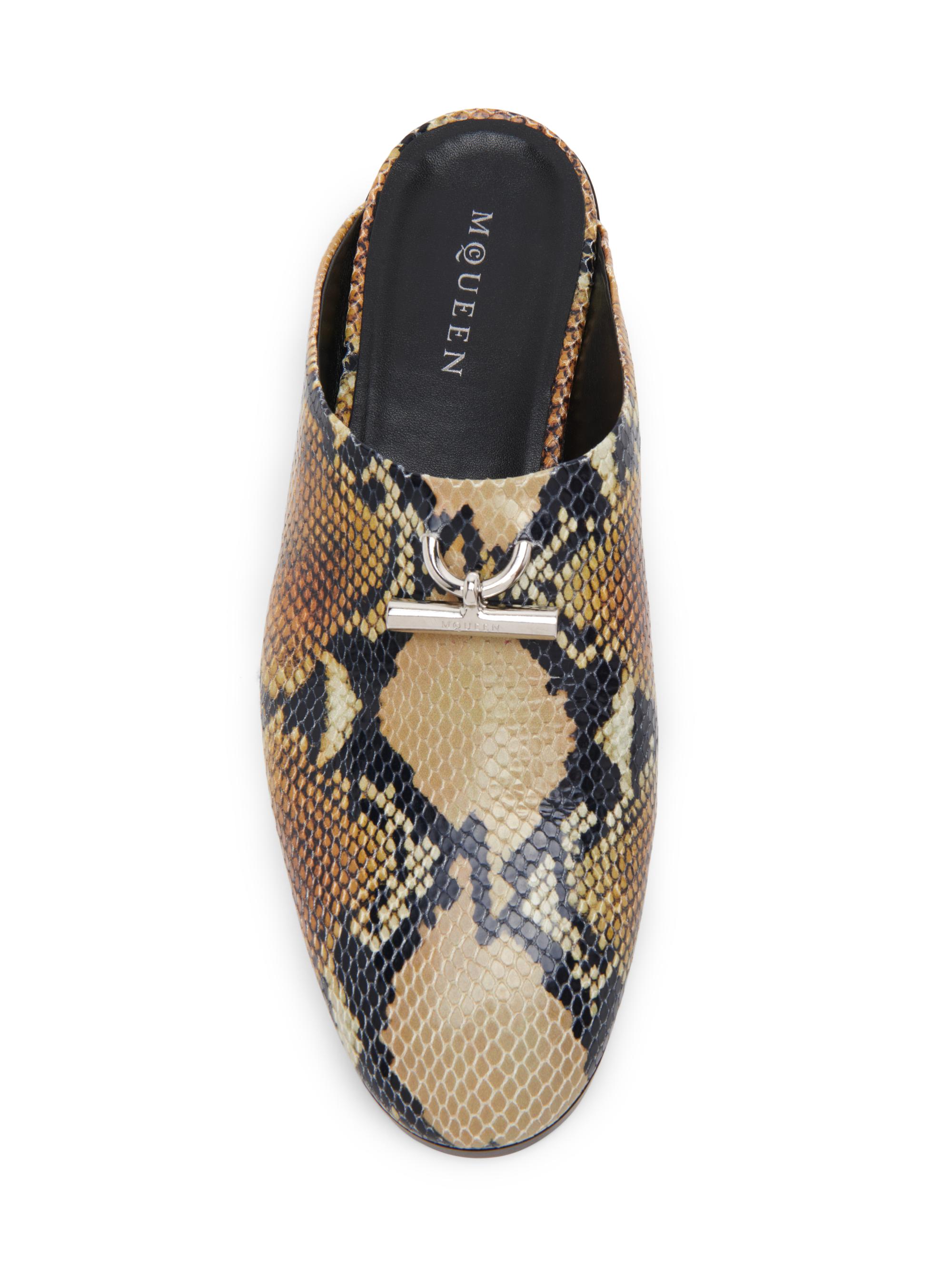 McQueen Python-Embossed Leather T-Bar Loafers | Saks Fifth Avenue