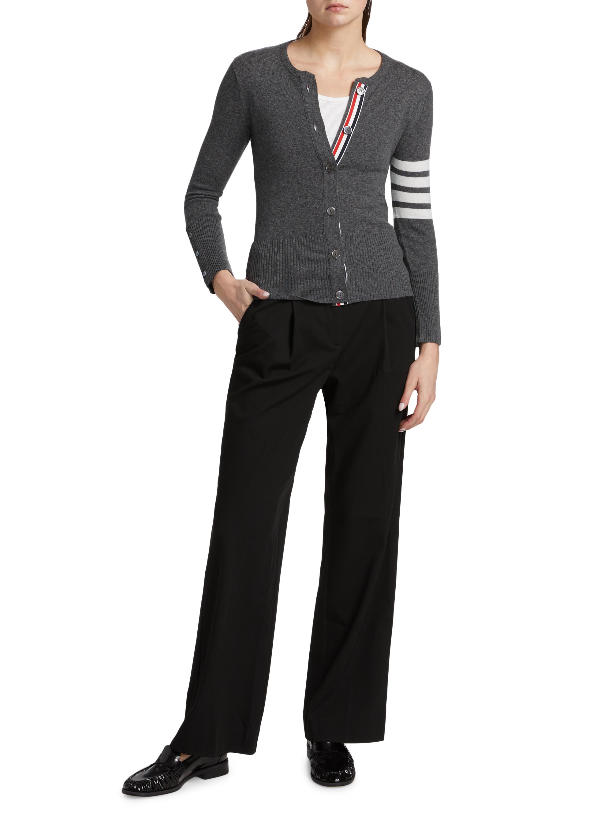 Thom Browne Classic 4-Bar Crewneck Cardigan | Saks Fifth Avenue