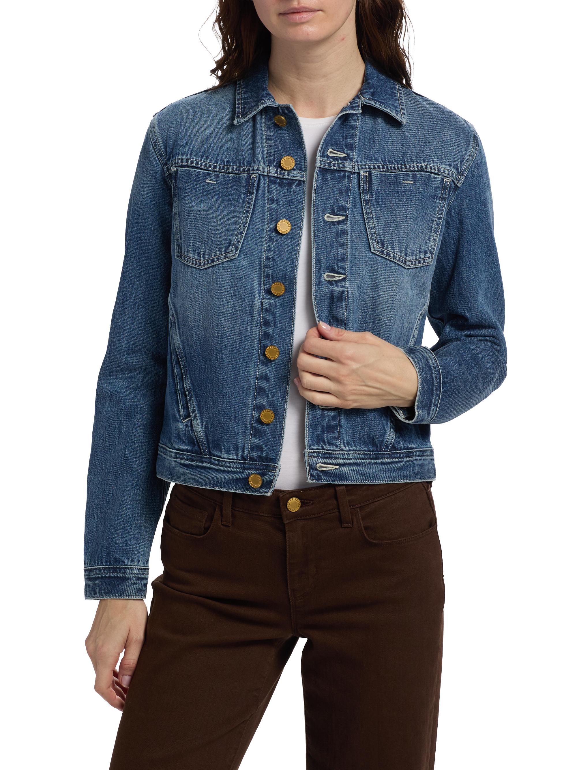 L'AGENCE Celine Femme Slim-Fit Denim Jacket | Saks Fifth Avenue
