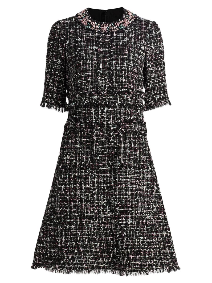 Teri Jon by Rickie Freeman Embellished Tweed Fit & Flare Minidress ...
