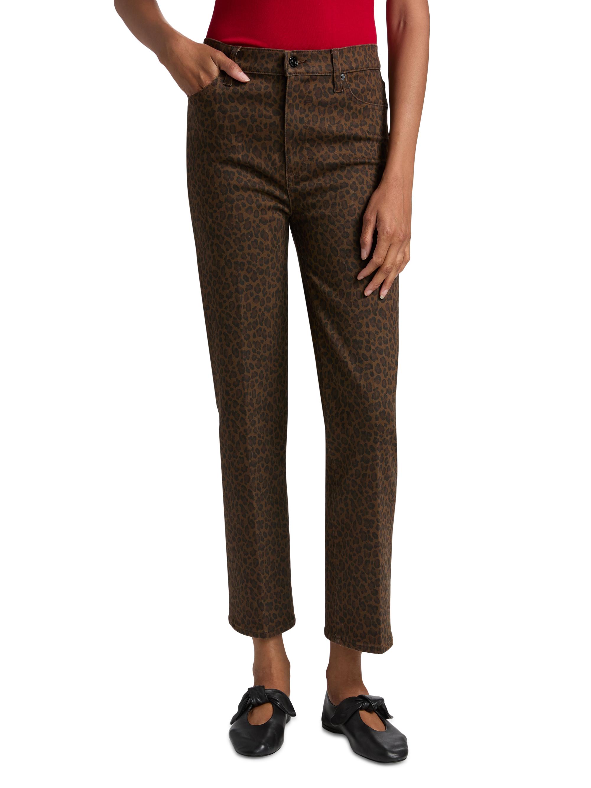 FRAME Le Sleek Leopard Straight-Leg Jeans | Saks Fifth Avenue
