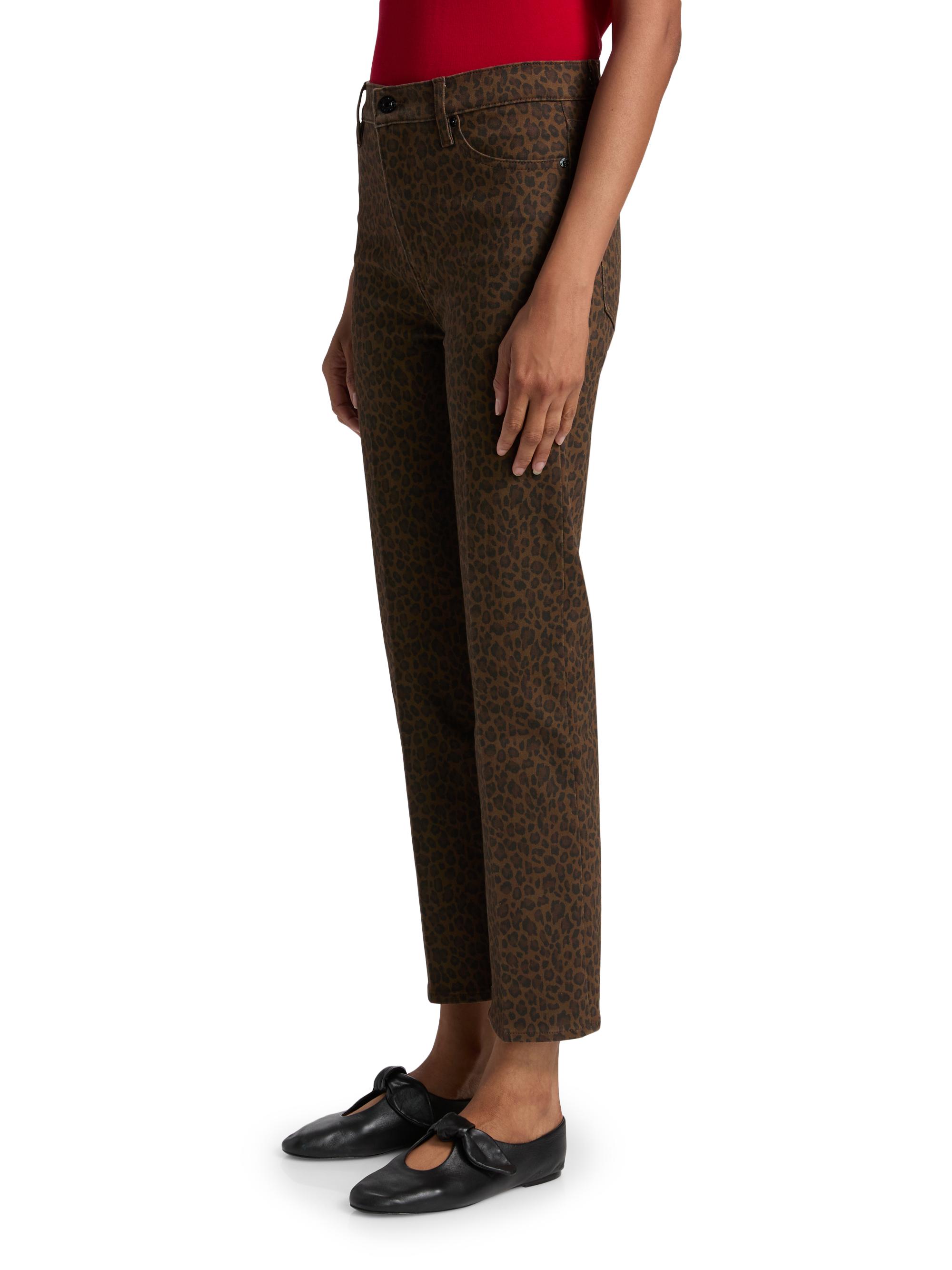 FRAME Le Sleek Leopard Straight-Leg Jeans | Saks Fifth Avenue