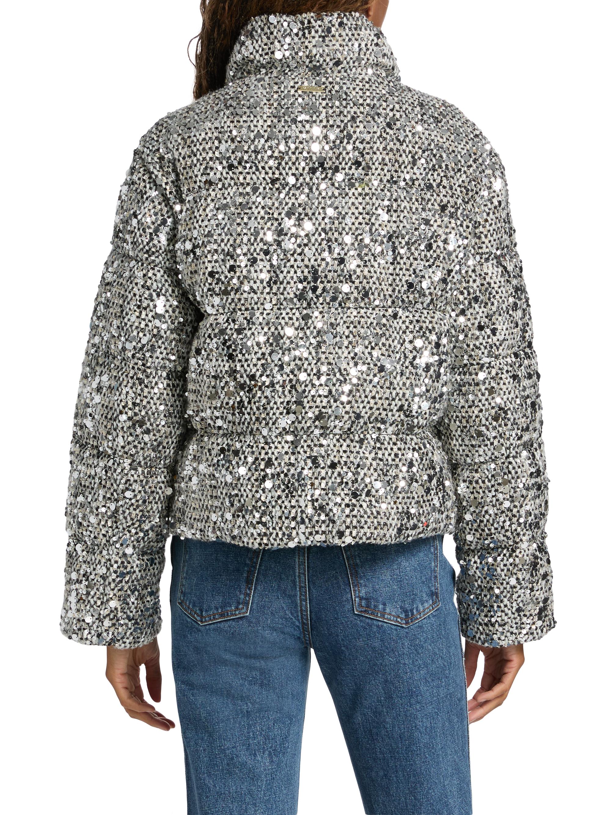 Milly Hayes Sequined Tweed Puffer Jacket | Saks Fifth Avenue
