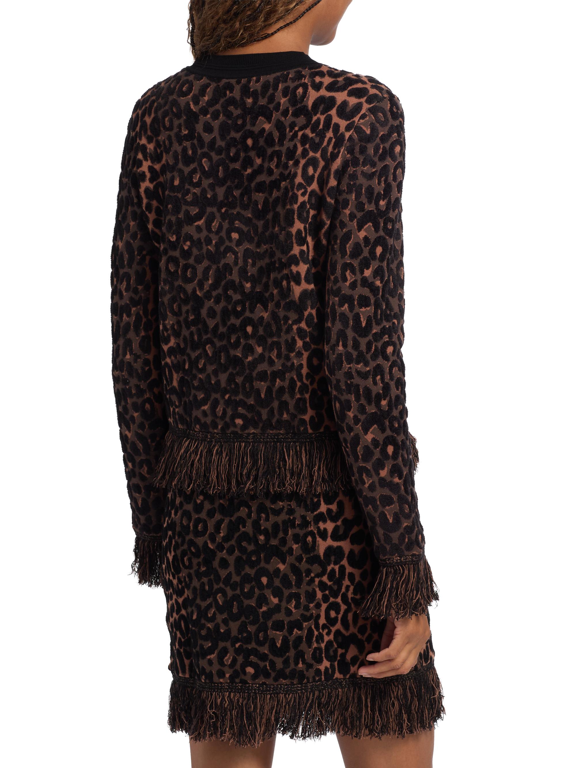 Milly Textured Leopard Fringe Cardigan | Saks Fifth Avenue
