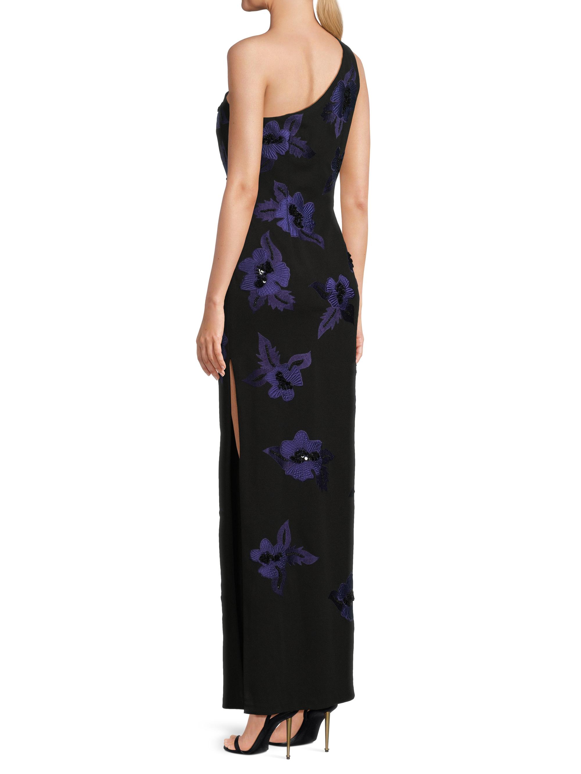 Aidan Mattox Floral One-Shoulder Column Gown | Saks Fifth Avenue