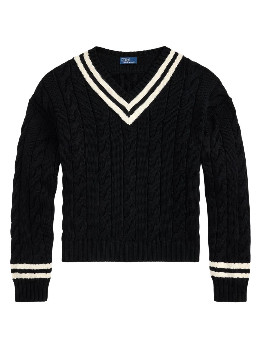 Polo Ralph Lauren Aran Knit Cotton Cricket Sweater | Saks Fifth Avenue