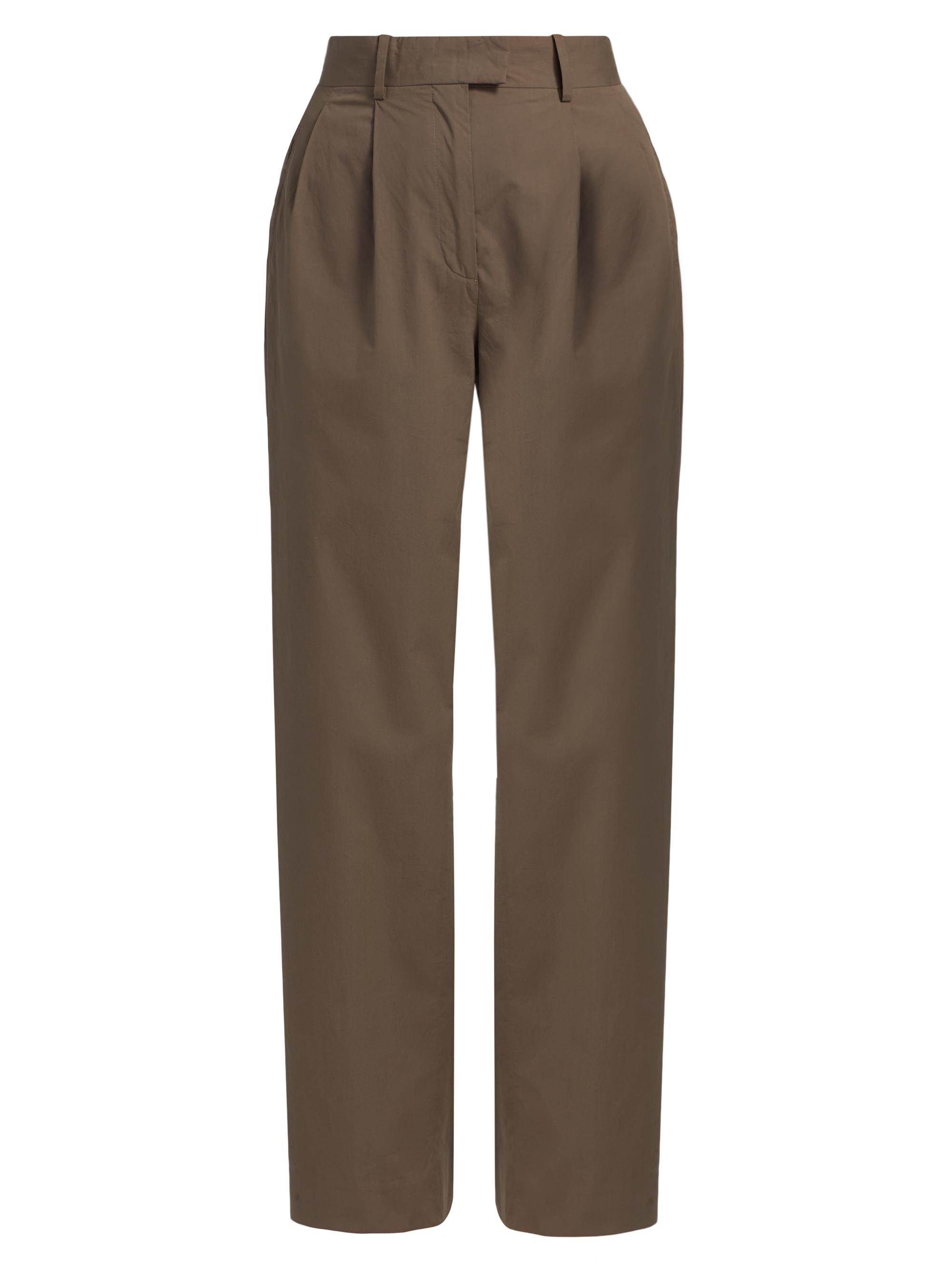 The Row Alfidis Pleat-Front Cotton Pants | Saks Fifth Avenue