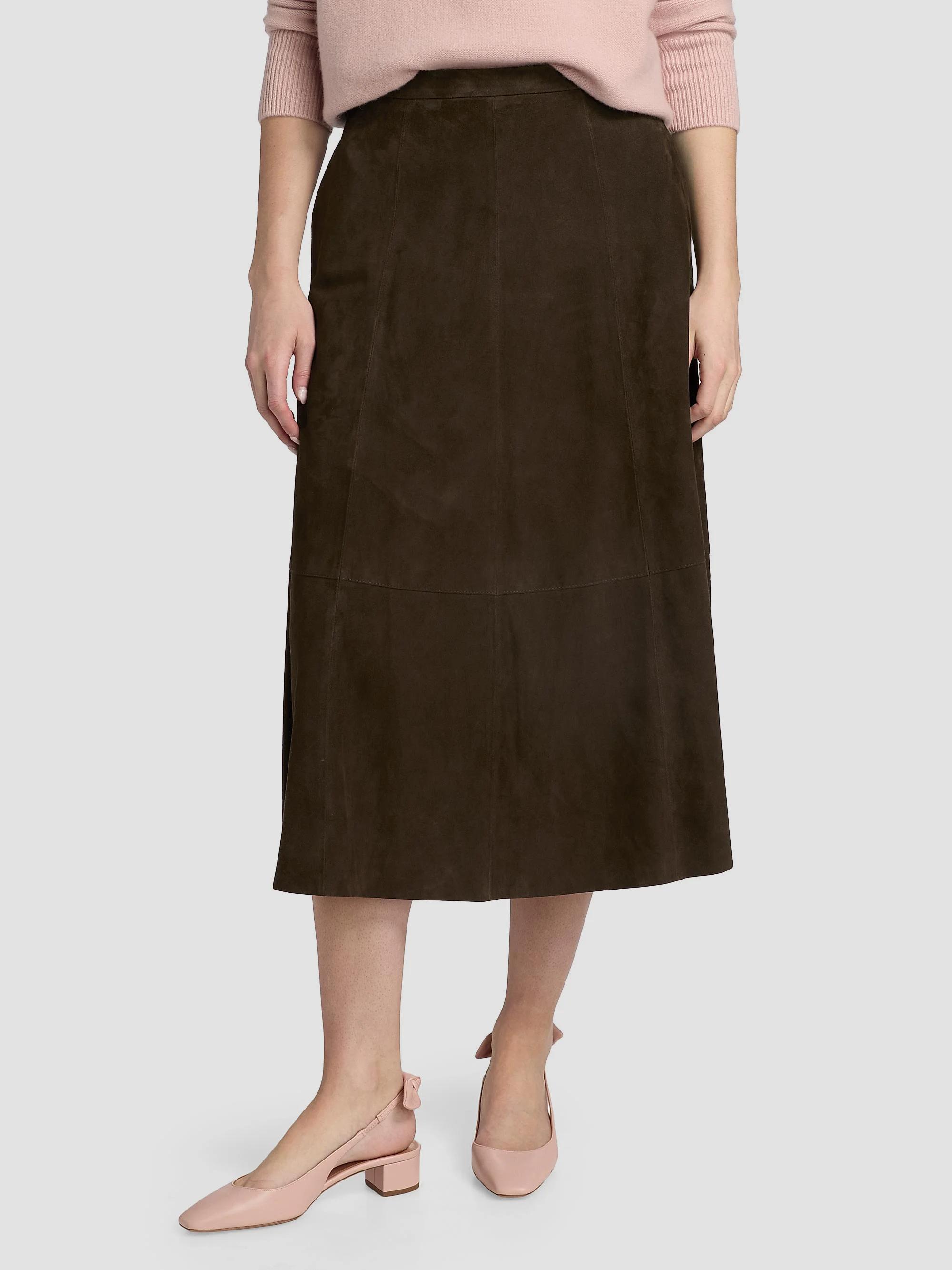 Vince Flared Suede Midi-Skirt | Saks Fifth Avenue